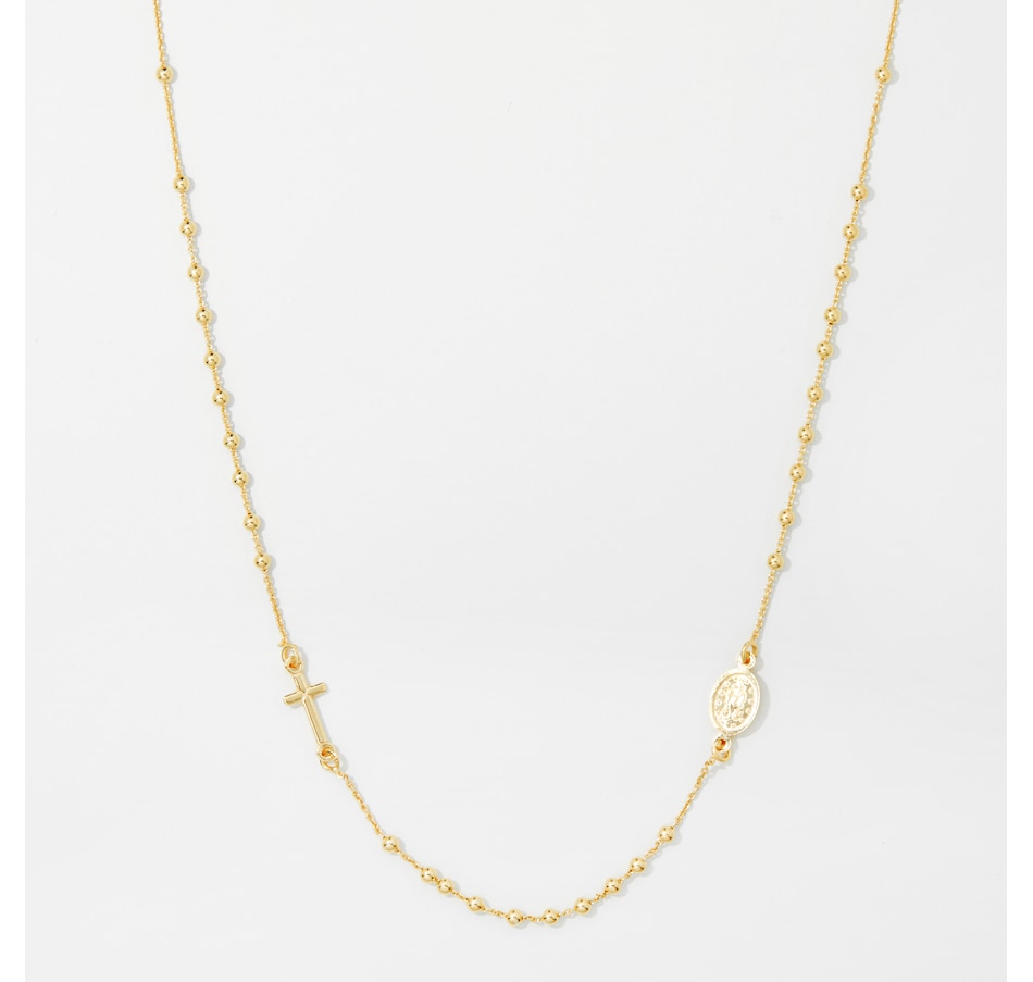 AMEN Sterling Silver Cross and Station Necklace - TSC.ca