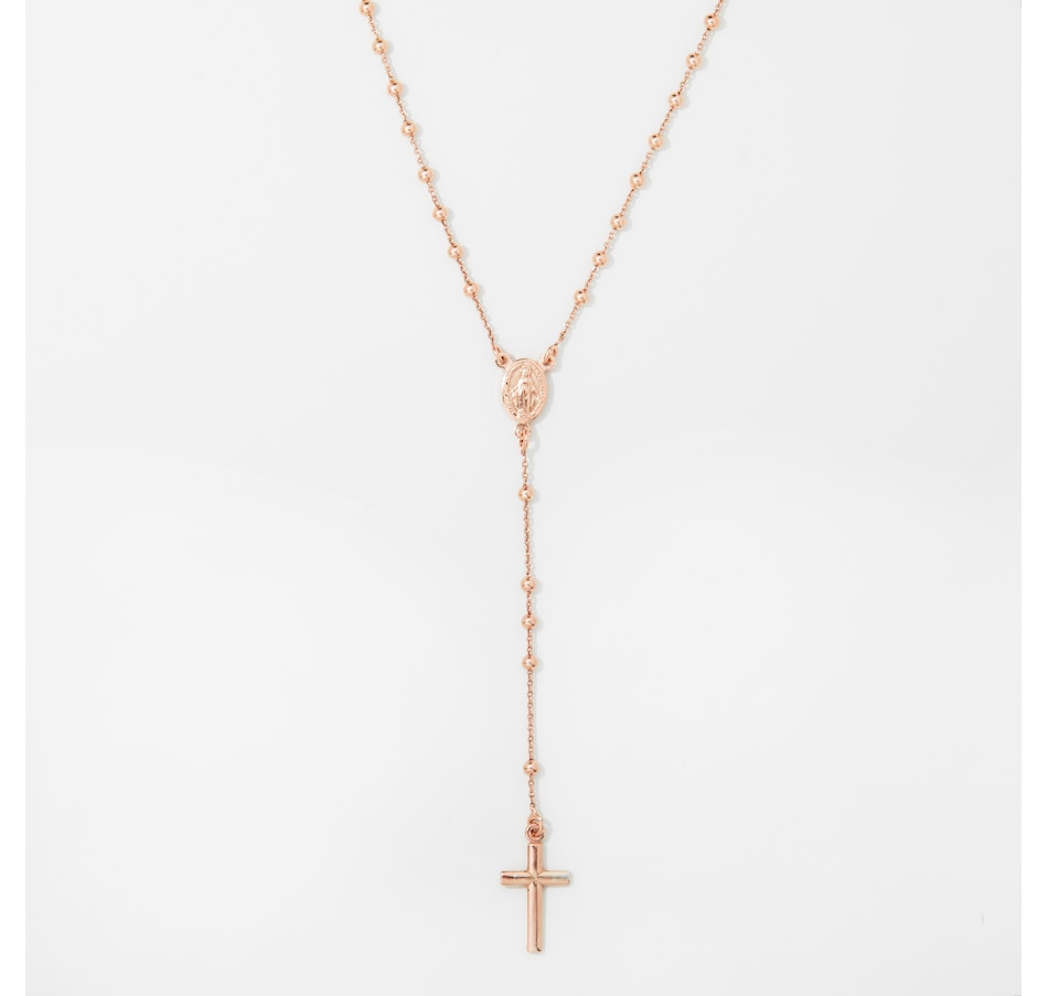 AMEN Sterling Silver Cross and Station Drop Necklace - TSC.ca