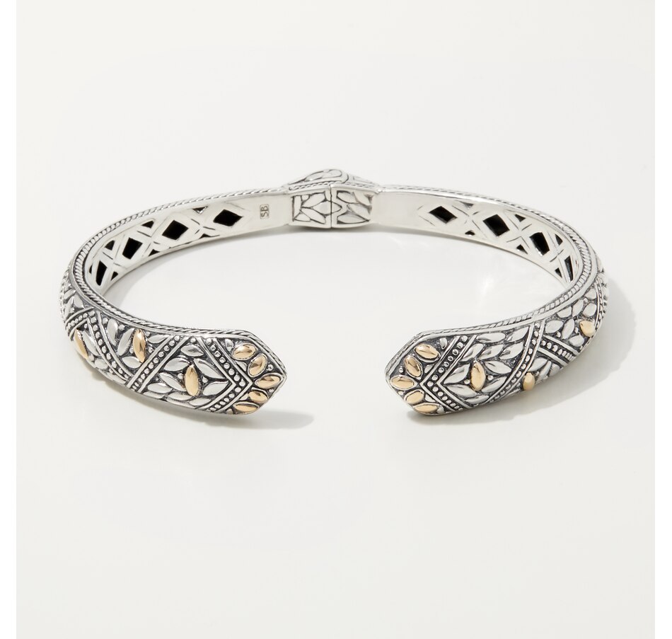Samuel B Collection Sterling Silver 18K Leaf Motif Bangle - TSC.ca