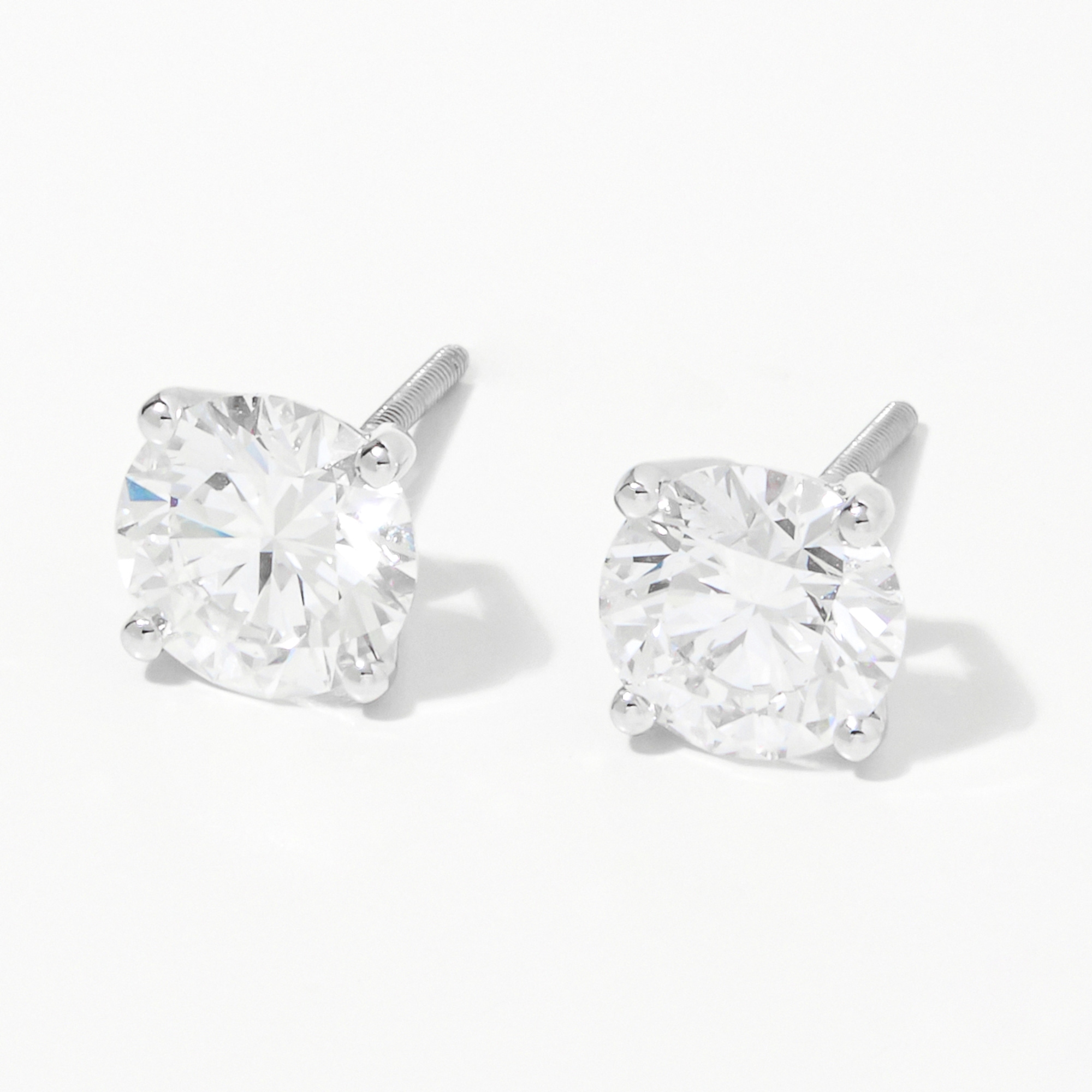 Evera Diamonds 18K Gold Diamond Stud Earrings with Screw Back - TSC.ca