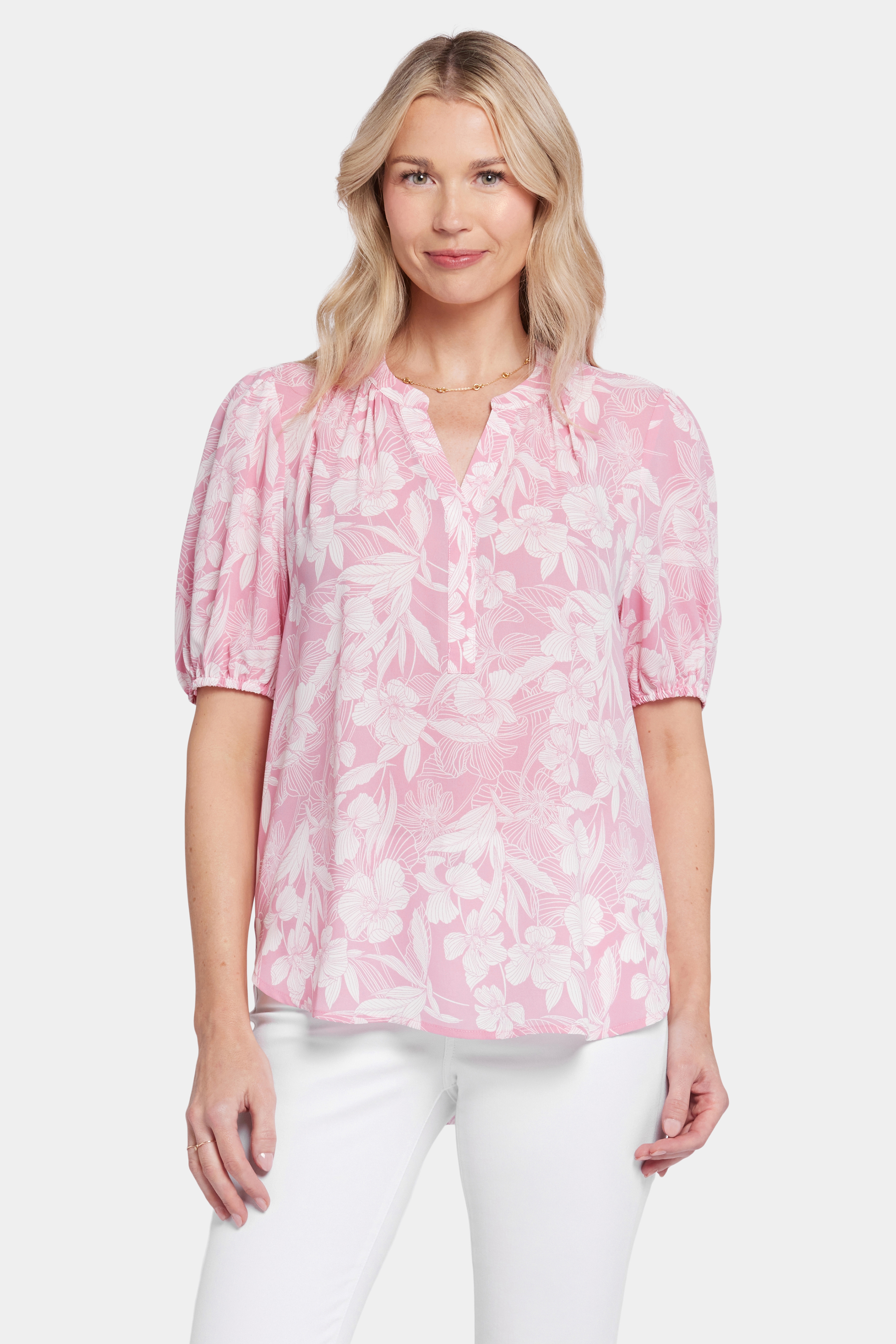 NYDJ Short Sleeve Puff Sleeve Blouse - TSC.ca