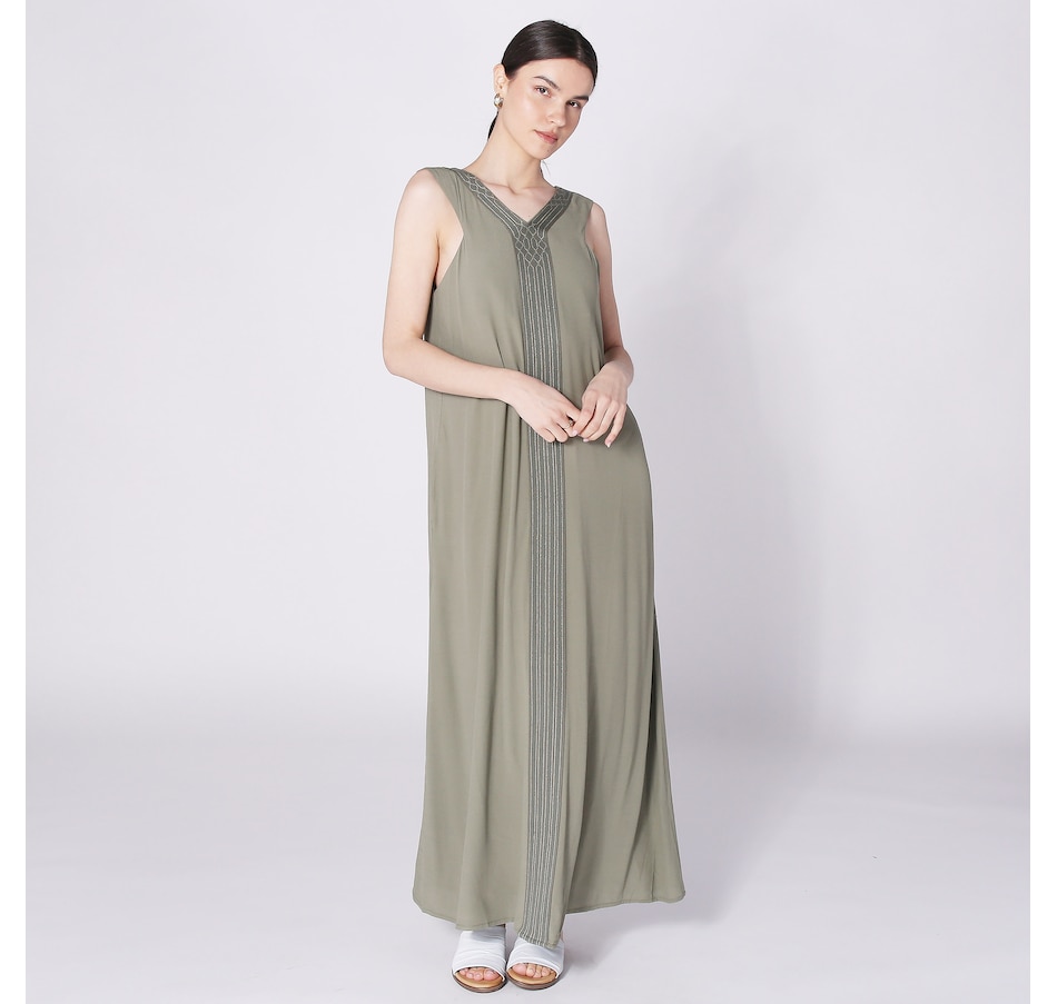 Aggel Knitwear Crepe Maxi Dress With Knit Detail - TSC.ca