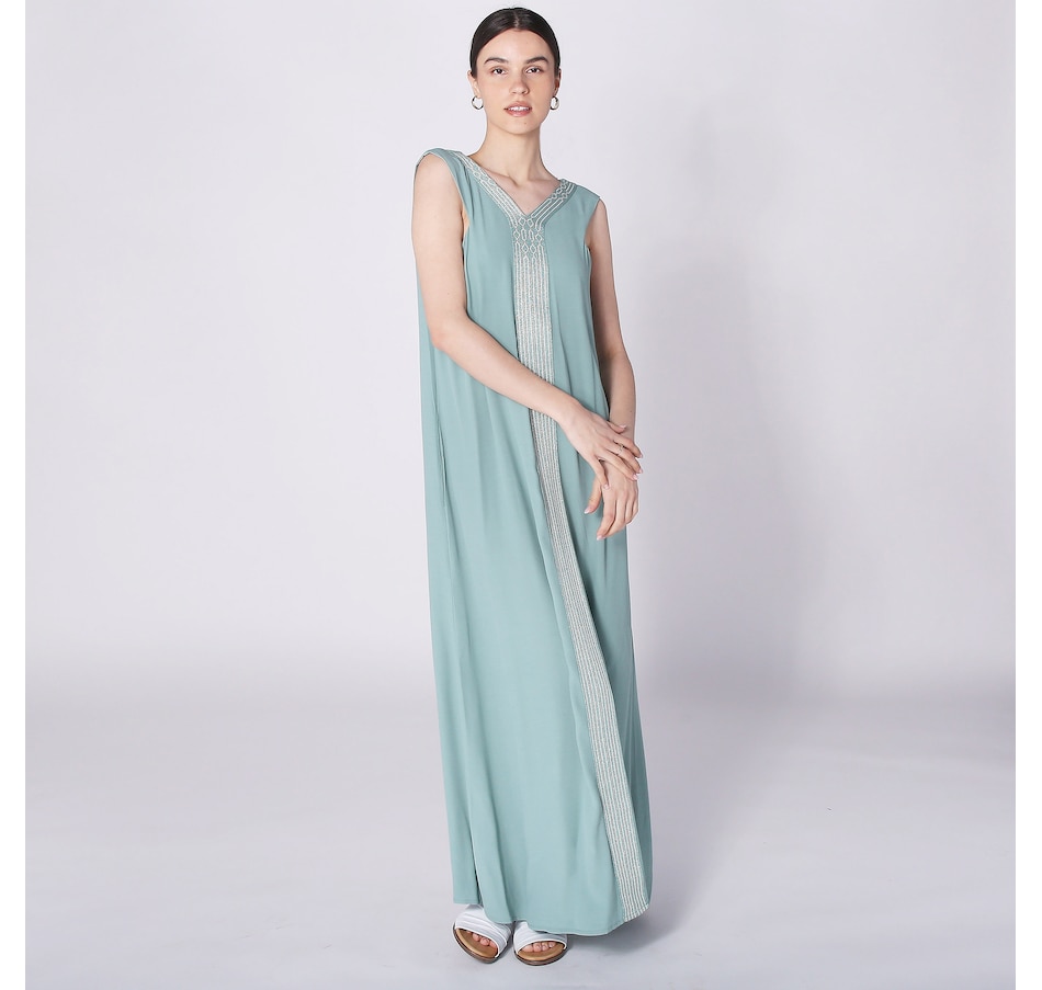 Aggel Knitwear Crepe Maxi Dress With Knit Detail - TSC.ca