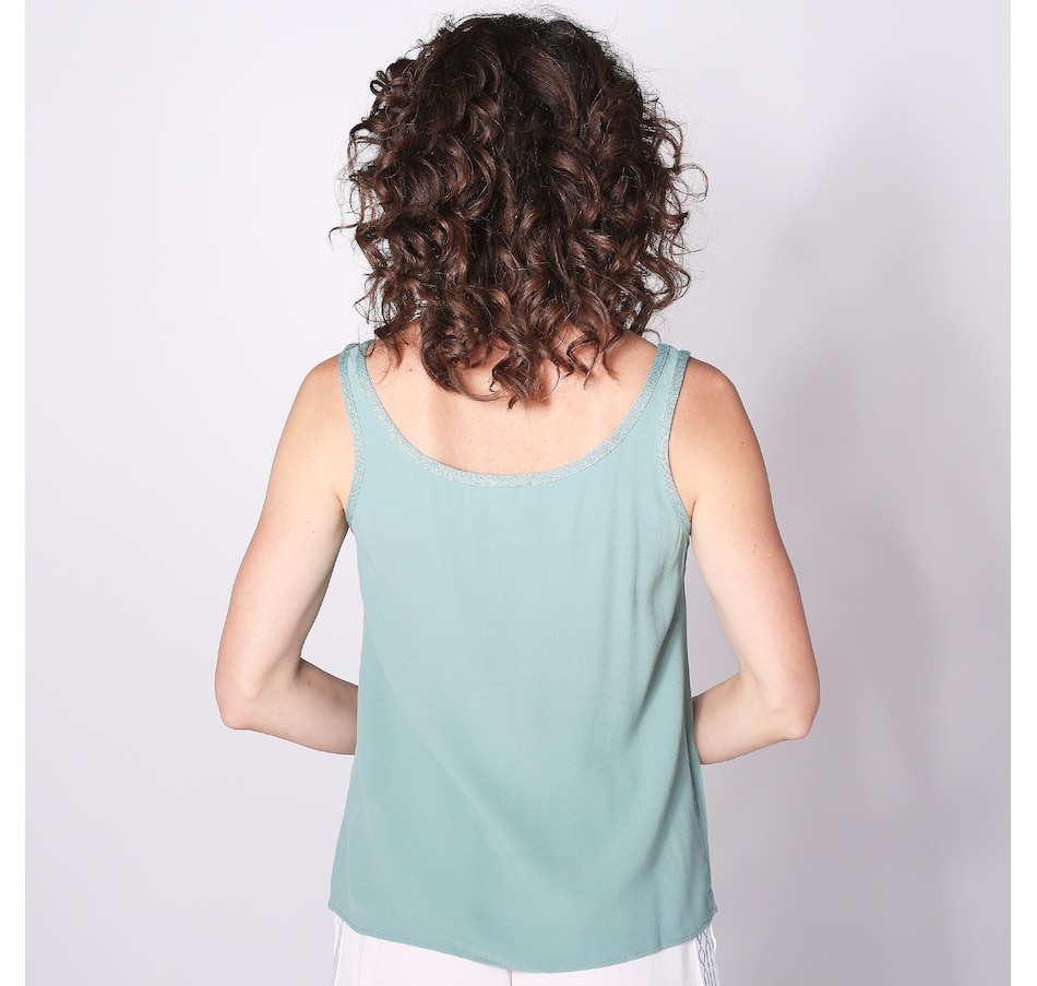 Aggel Knitwear Crepe Marocaine Basic Top With Knitted Details - TSC.ca