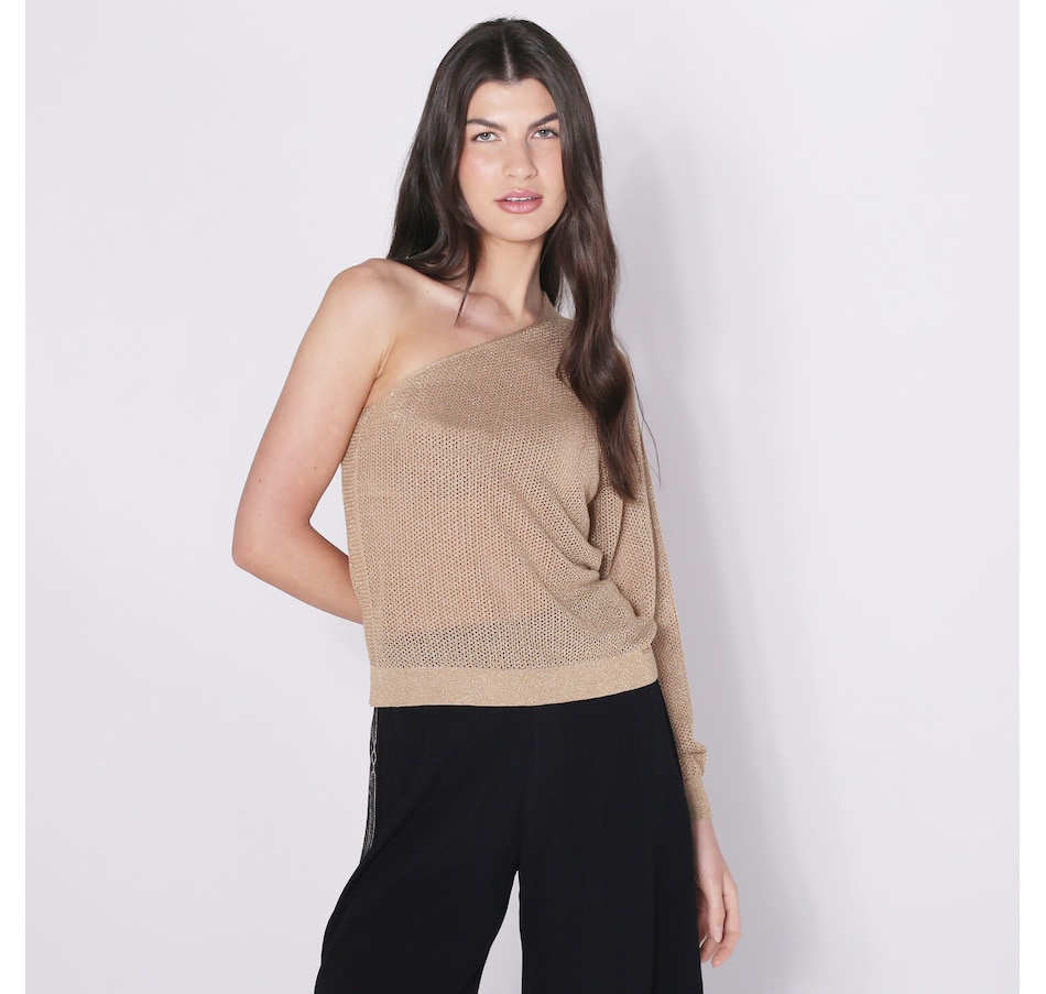 Aggel Knitwear Lurex One-Sleeved Blouse - TSC.ca
