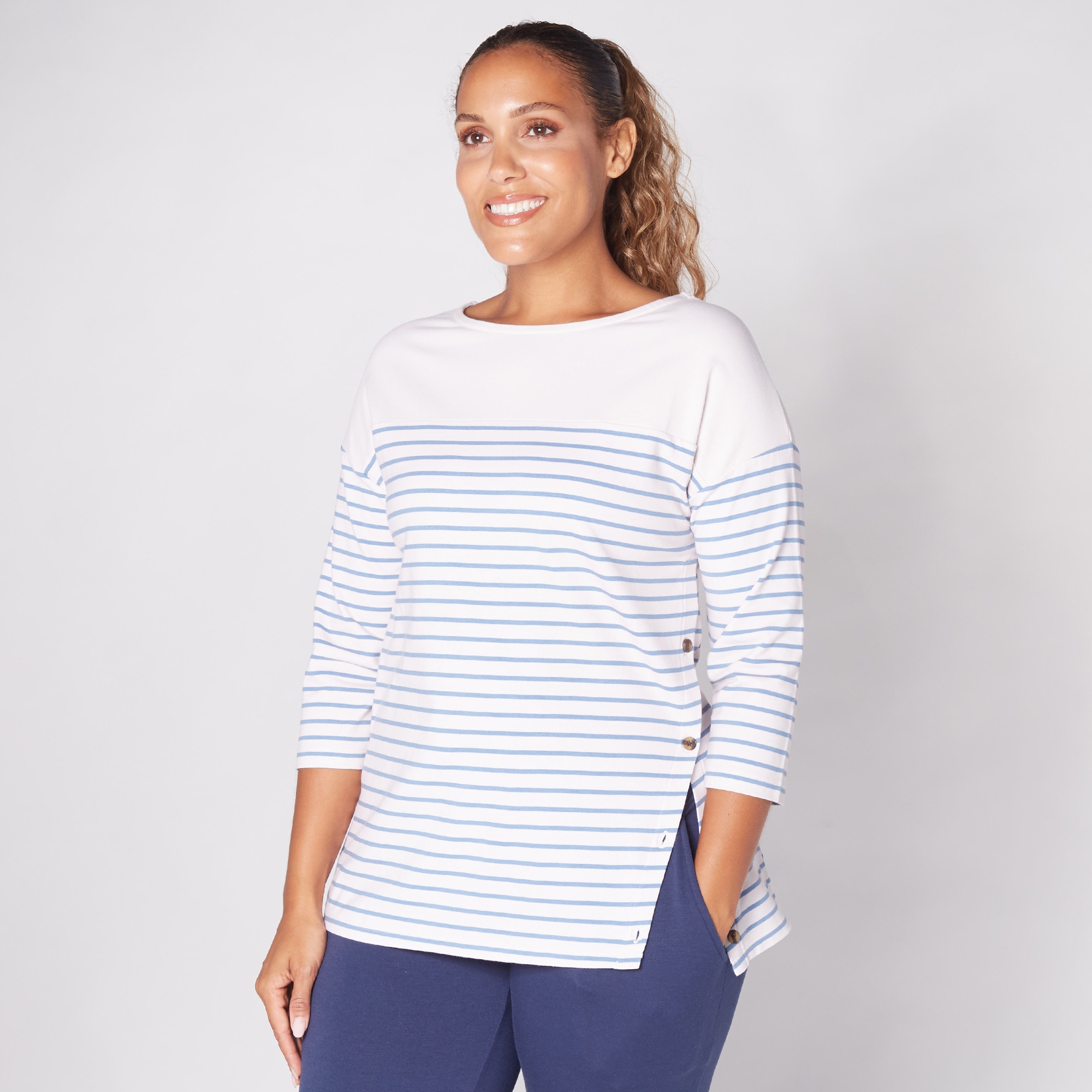 Cuddl Duds Cottonwear Striped Tee - TSC.ca