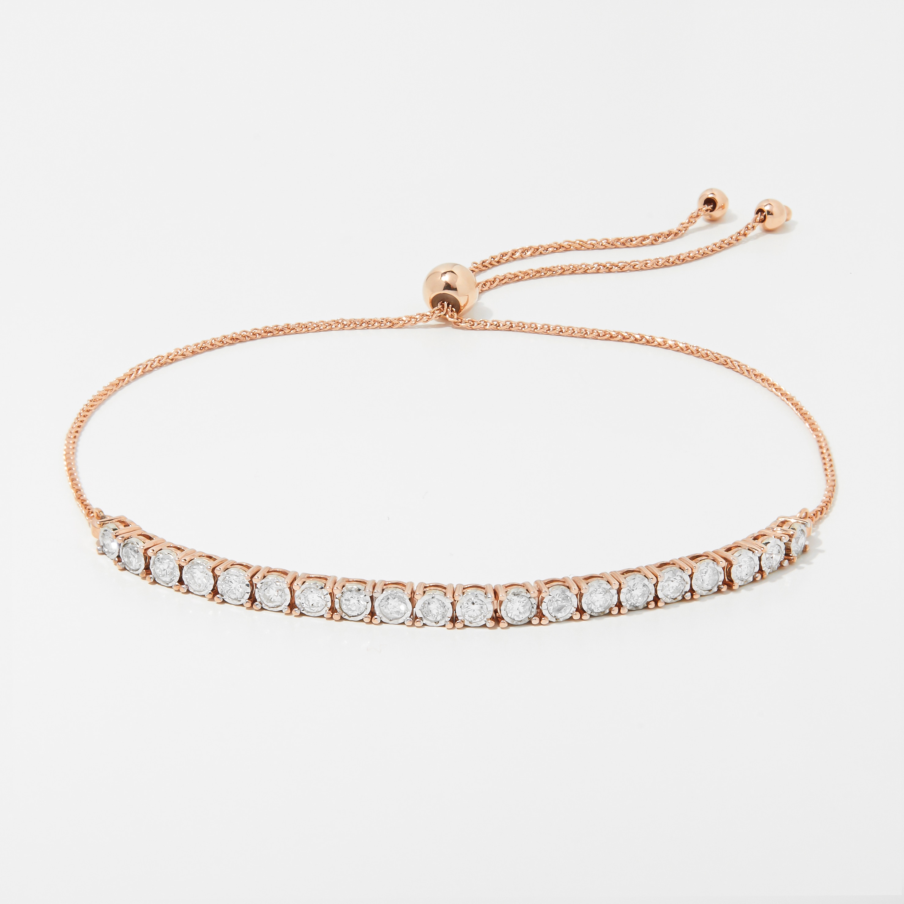 Rose gold diamond bolo bracelet store