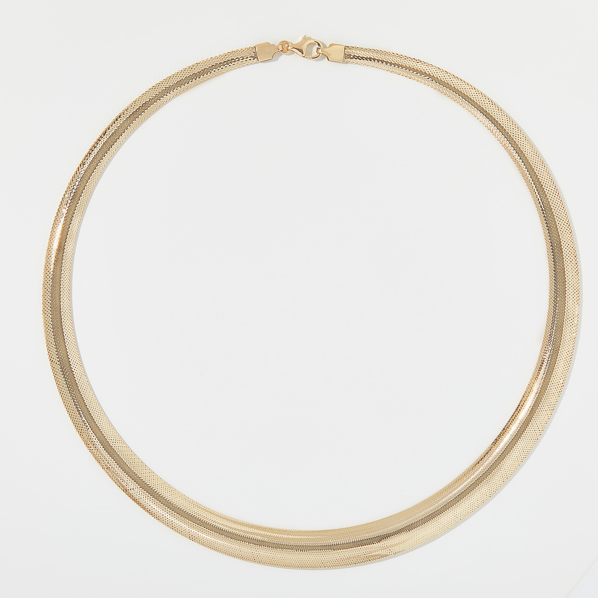 Stefano Oro 14K Yellow Gold Graduated Mesh Omega Necklace - TSC.ca