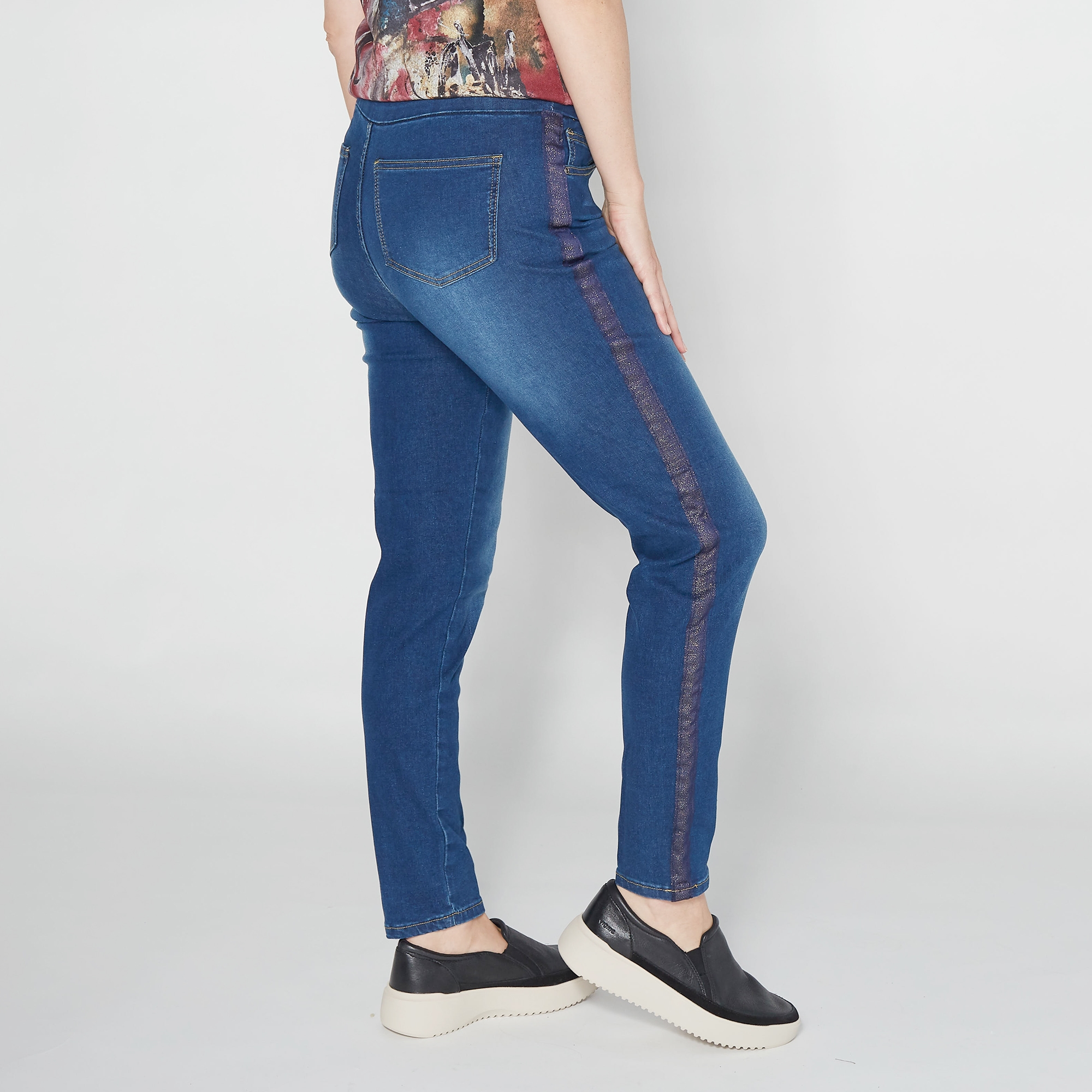 Mr. Max Pull On Denim Jeans with Shimmer Braid Detail - TSC.ca
