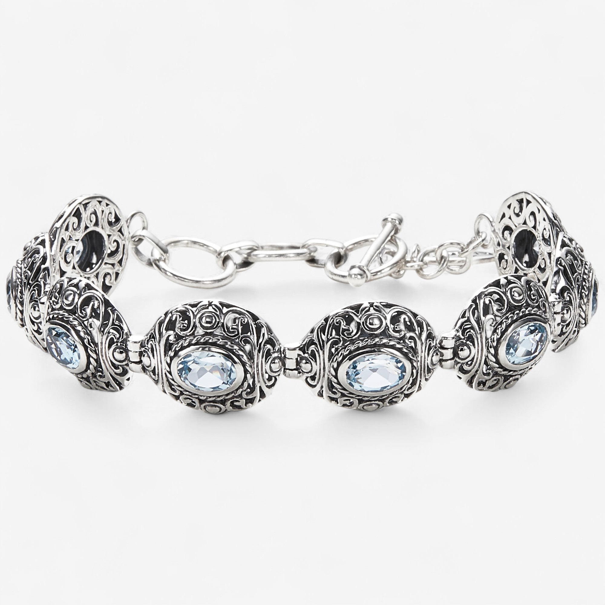 Samuel B Collection Sterling Silver Gemstone Station Bracelet - TSC.ca