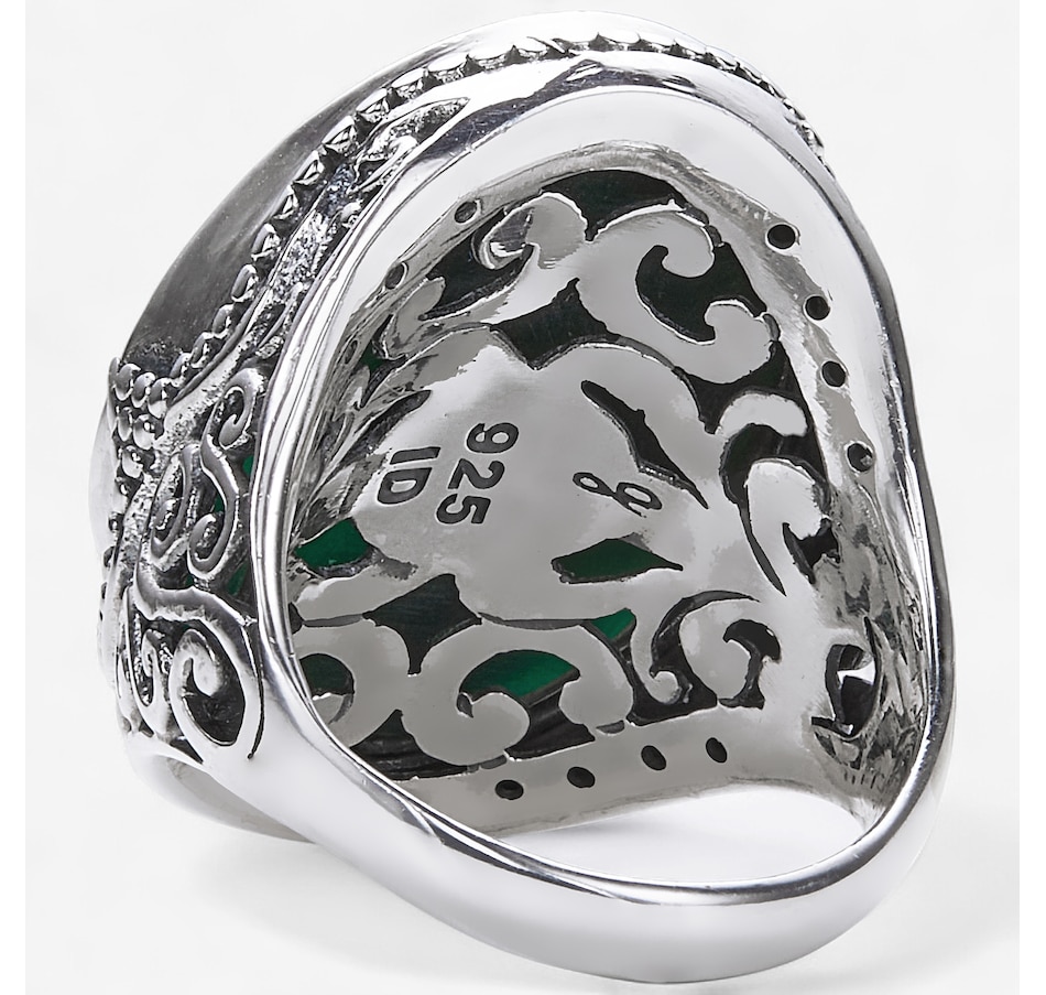 Samuel B Collection Sterling Silver Oval Gemstone Ring With Granulation ...