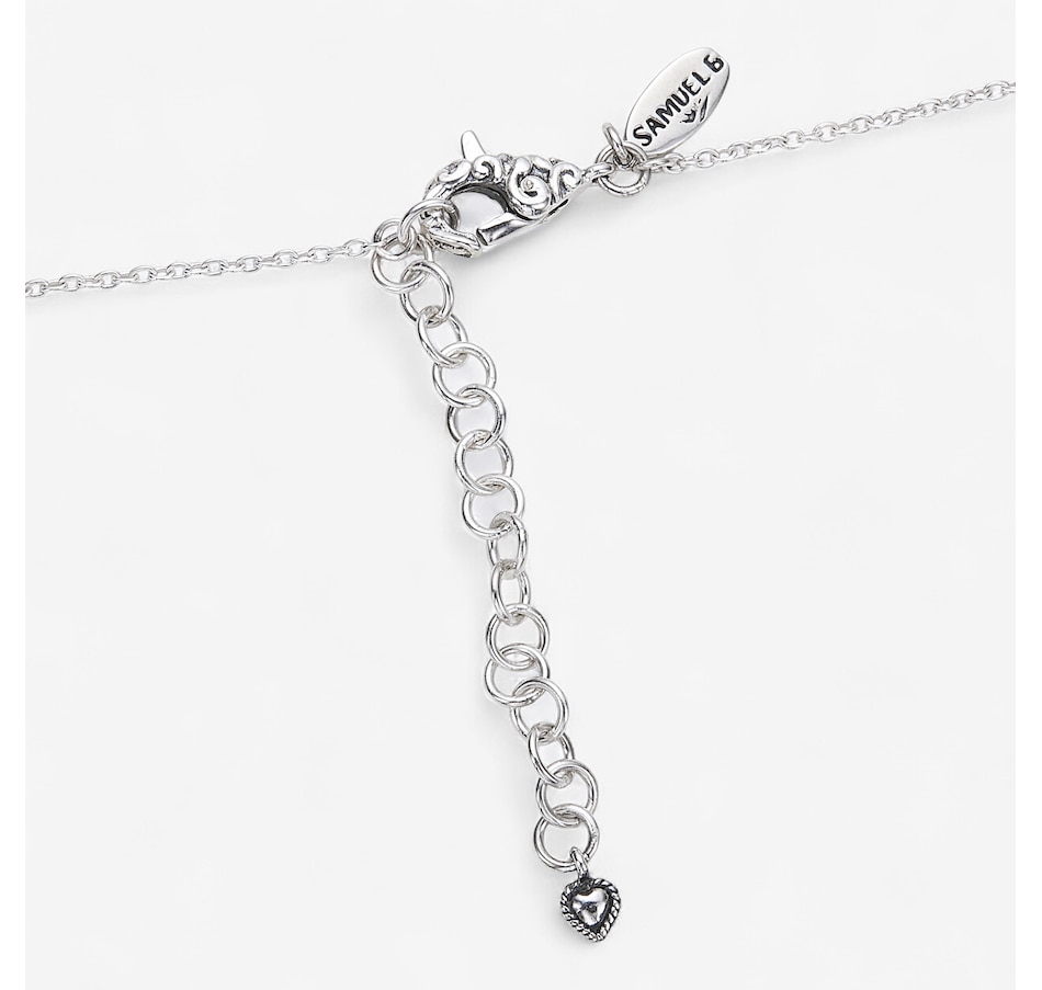 Samuel B Collection Sterling Silver/18K Multi Gemstone Heart Necklace ...