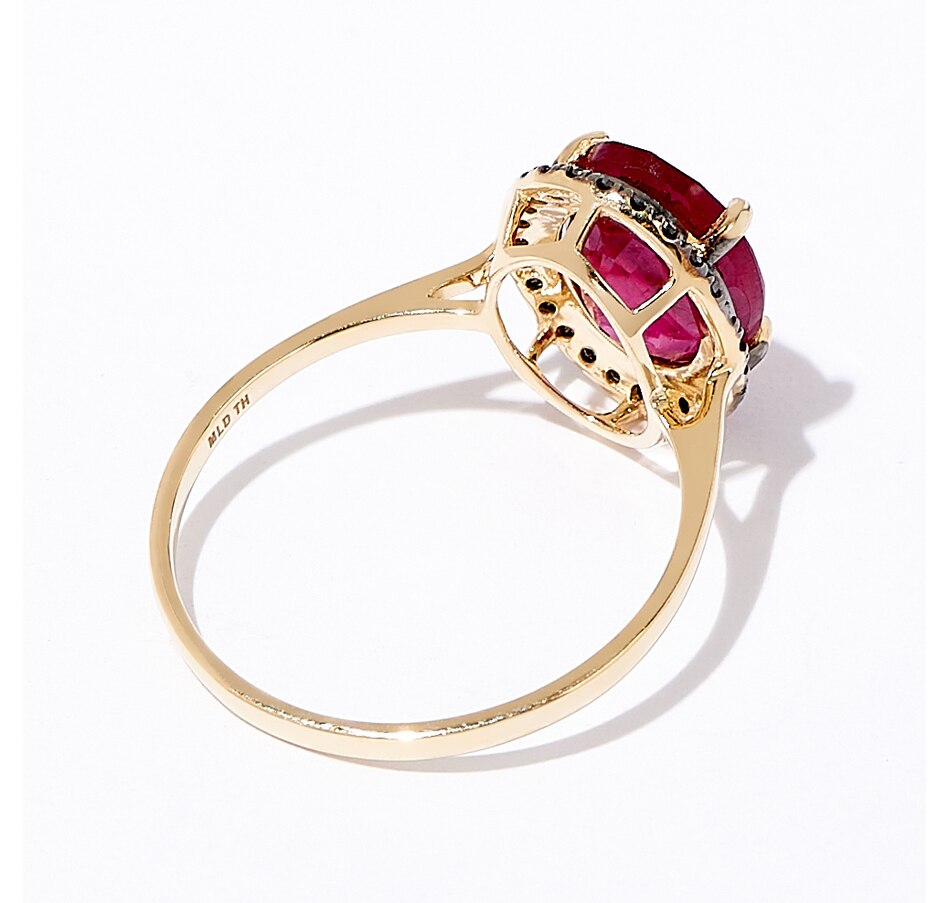 Jewellery - Rings - Halo - 10K Yellow Gold Ruby Enhanced & Black ...
