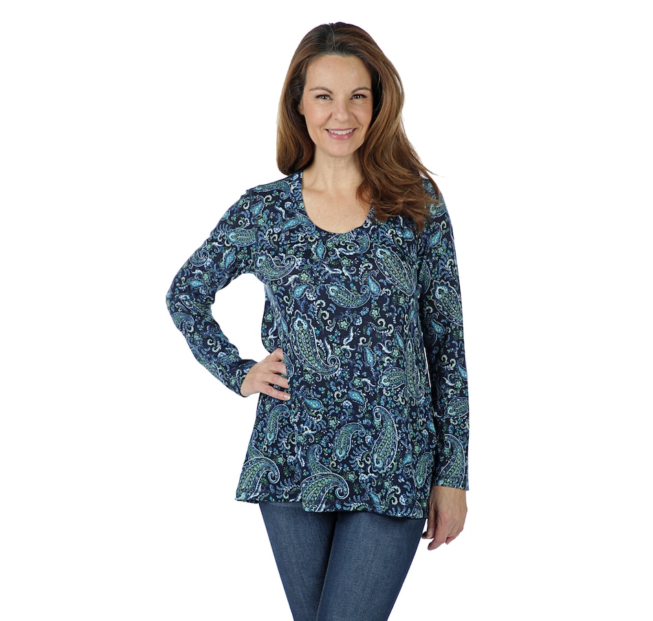 Joan Rivers Classics Collection Paisley Print Knit Top with Long ...