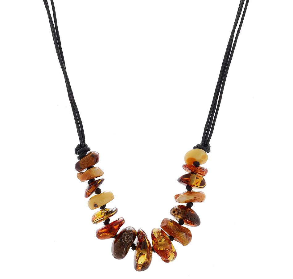 Amber Extraordinaire Artisan Collection Freeform Multi Amber Necklace ...