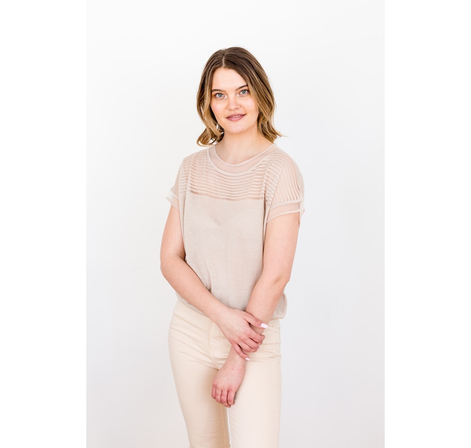 Nado Crew Neck Cap Sleeve Pullover - TSC.ca