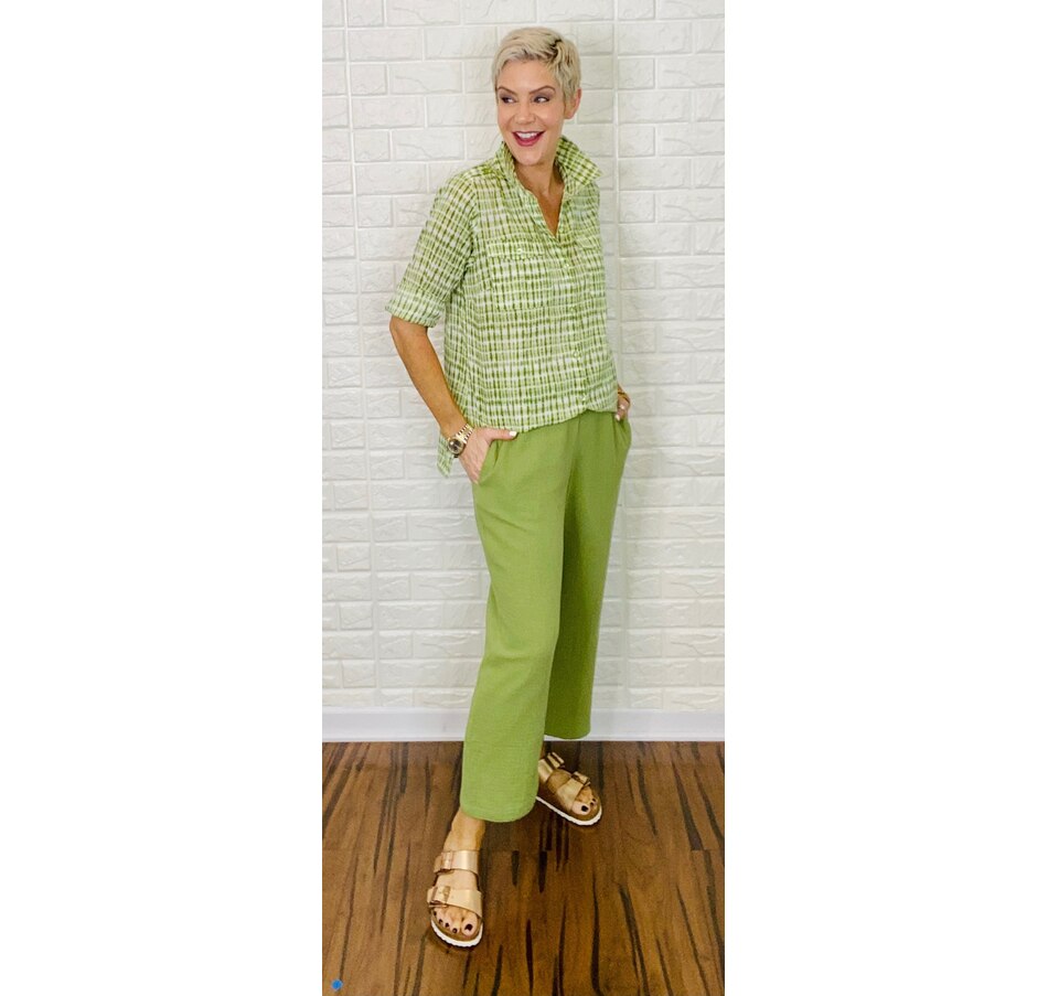 Joan Rivers Classics Collection Crinkle Texture Pull-On Cropped Pants ...