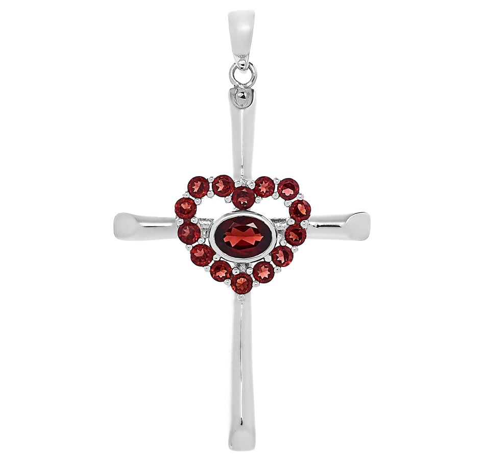 Himalayan Gems Sterling Silver Gemstone Cross Pendant - TSC.ca