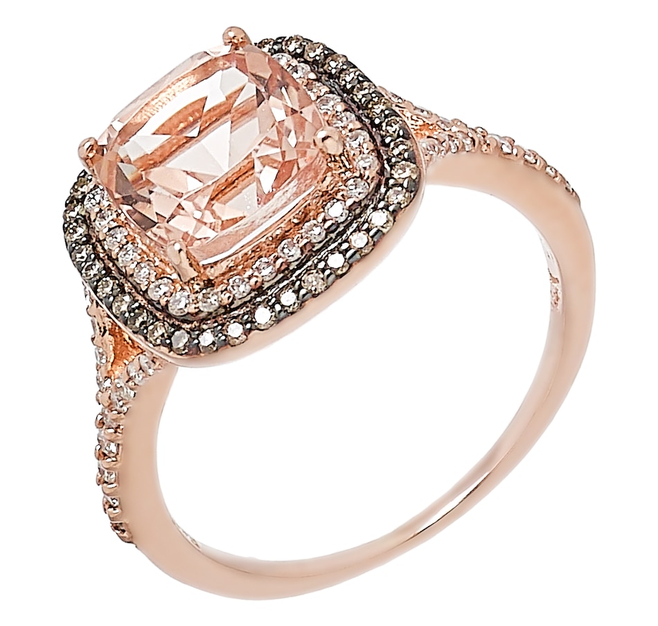 EFFY Jewellery 14K Rose Gold White, Champagne Diamond & Morganite Ring ...