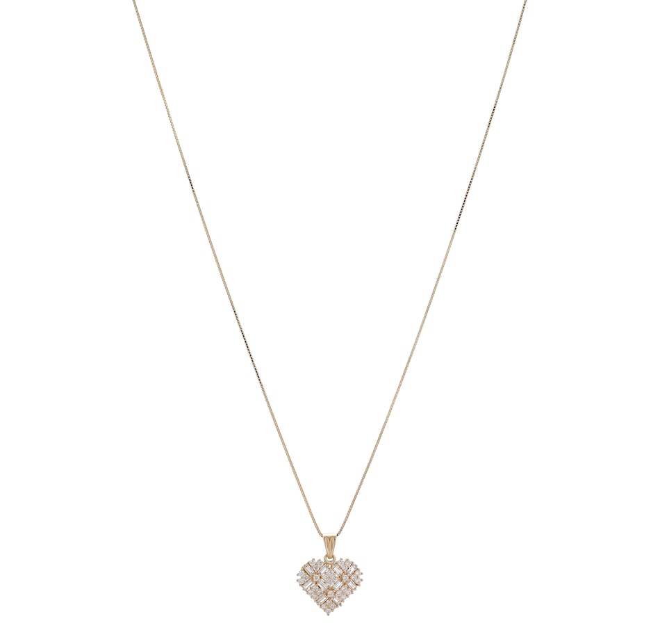 Golden by Deborah Freund 14K Gold Cubic Zirconia Heart Pendant with ...