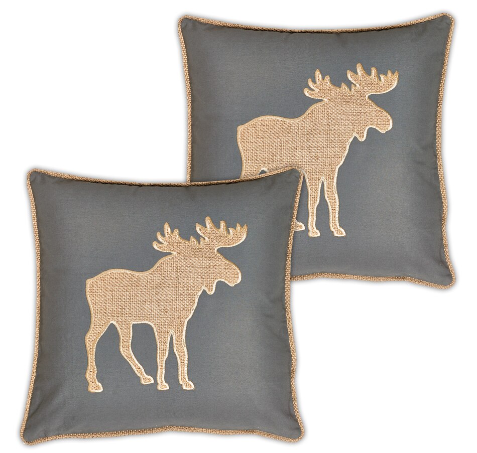 Mera Linens Applique Moose 18" x 18" Cushion Cover (Set of 2) - TSC.ca