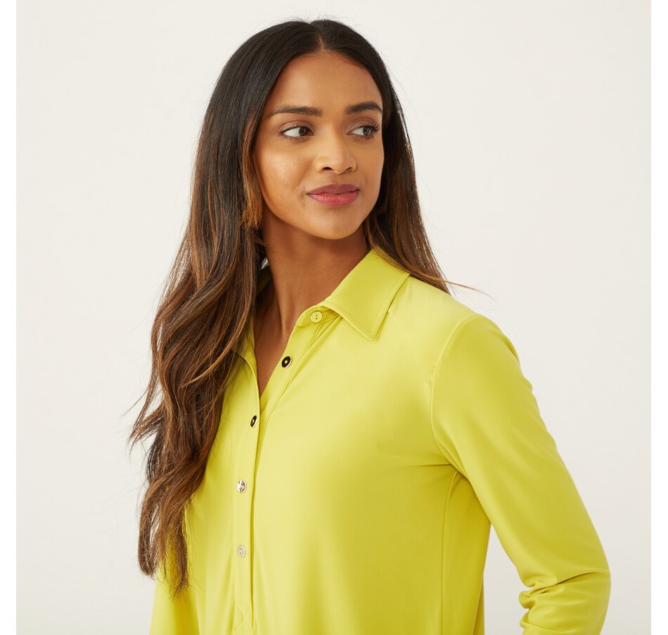 Clothing & Shoes - Tops - Shirts & Blouses - Nina Leonard Cuff Tab ...
