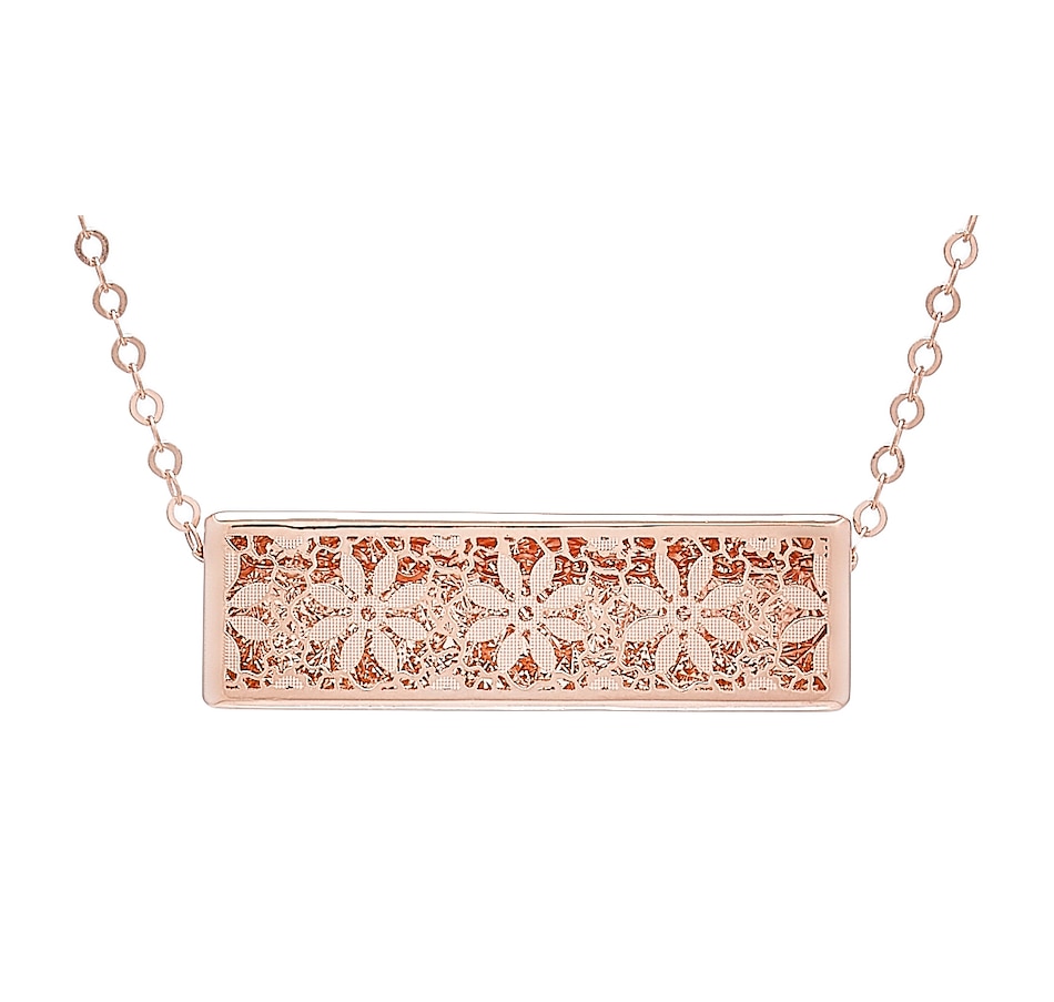 Stefano Oro 14K Yellow Gold Ricami Bar Necklace - TSC.ca