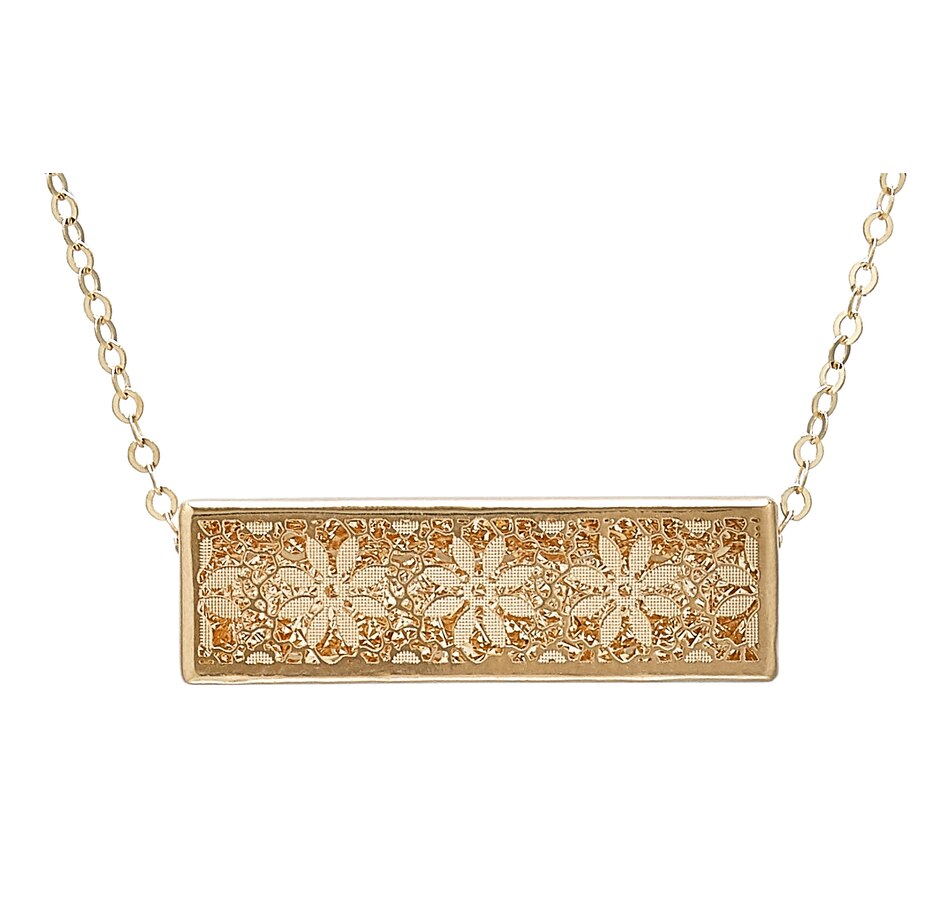 Stefano Oro 14K Yellow Gold Ricami Bar Necklace - TSC.ca