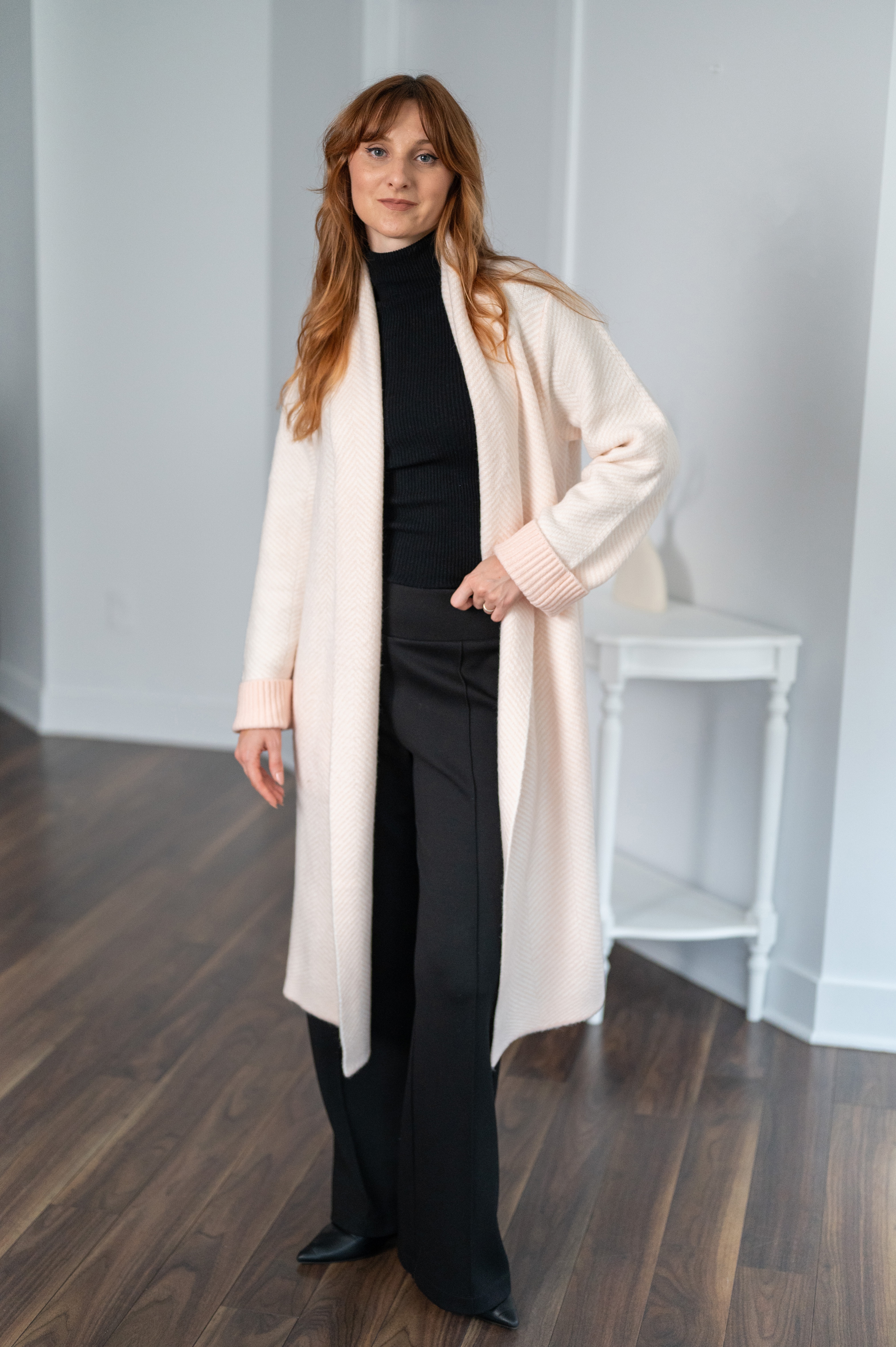 Badgley Mischka Chevron Sweater Knit Midi Cardigan - TSC.ca