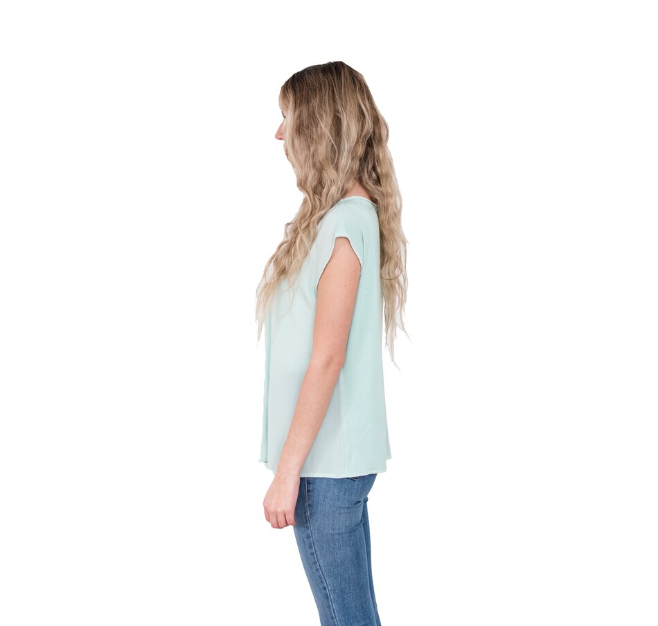 Clothing & Shoes - Tops - Shirts & Blouses - Nado Scoop Neck Cap Sleeve ...