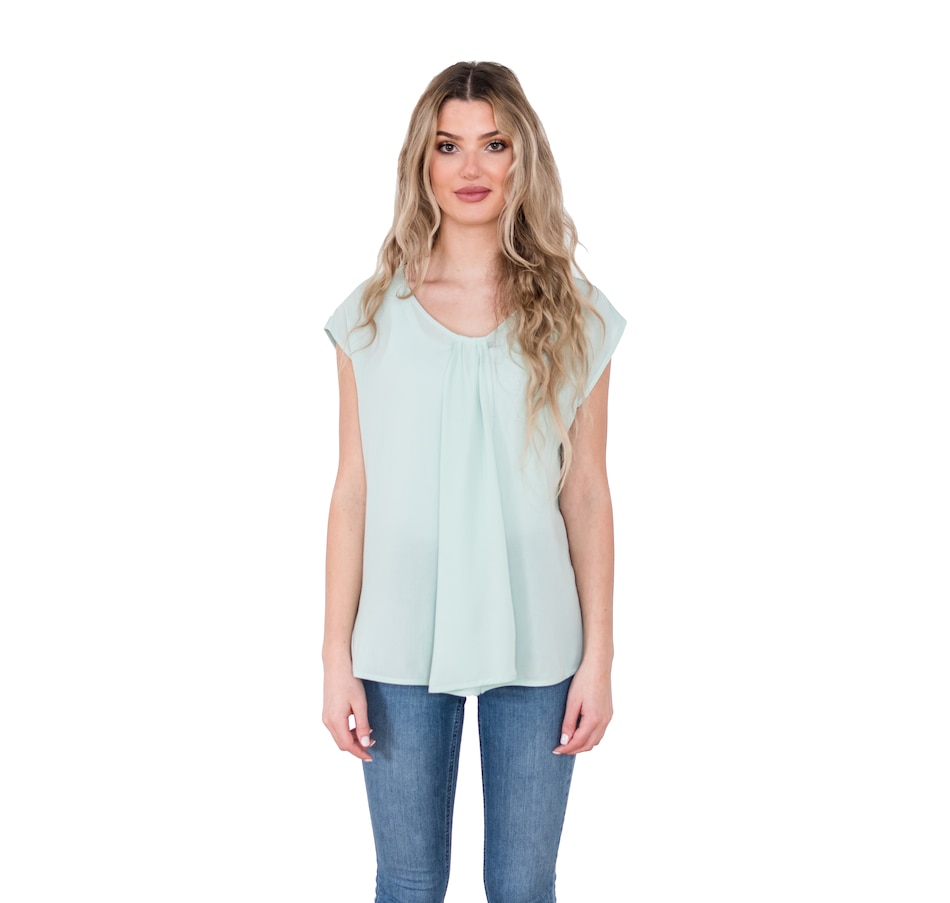 Clothing & Shoes - Tops - Shirts & Blouses - Nado Scoop Neck Cap Sleeve ...