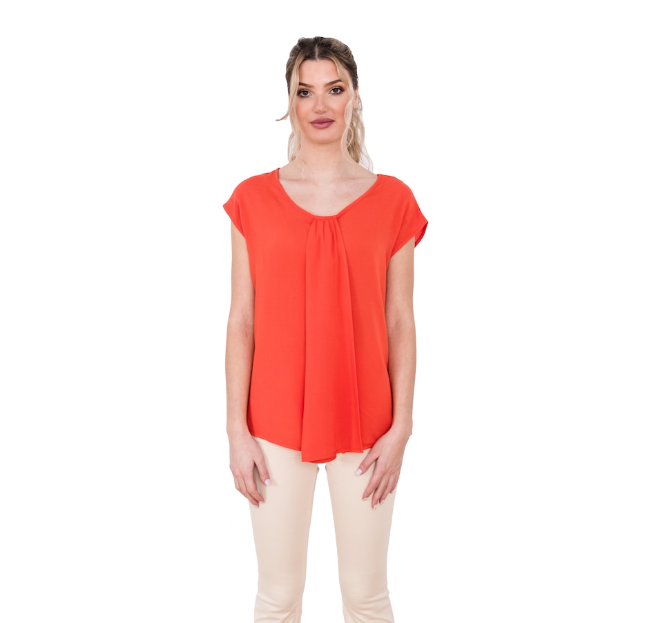 Clothing & Shoes - Tops - Shirts & Blouses - Nado Scoop Neck Cap Sleeve ...