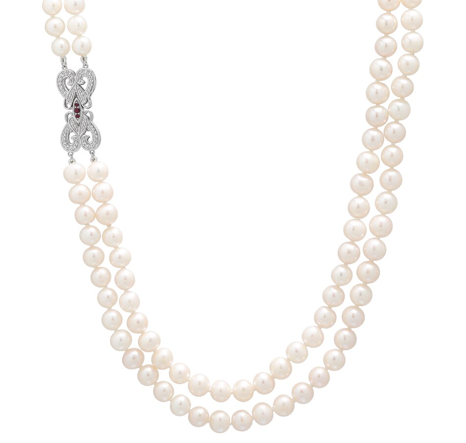 Tsc Ca Imperial Pearls Sterling Silver 2 Strand 7 8 Mm Freshwater