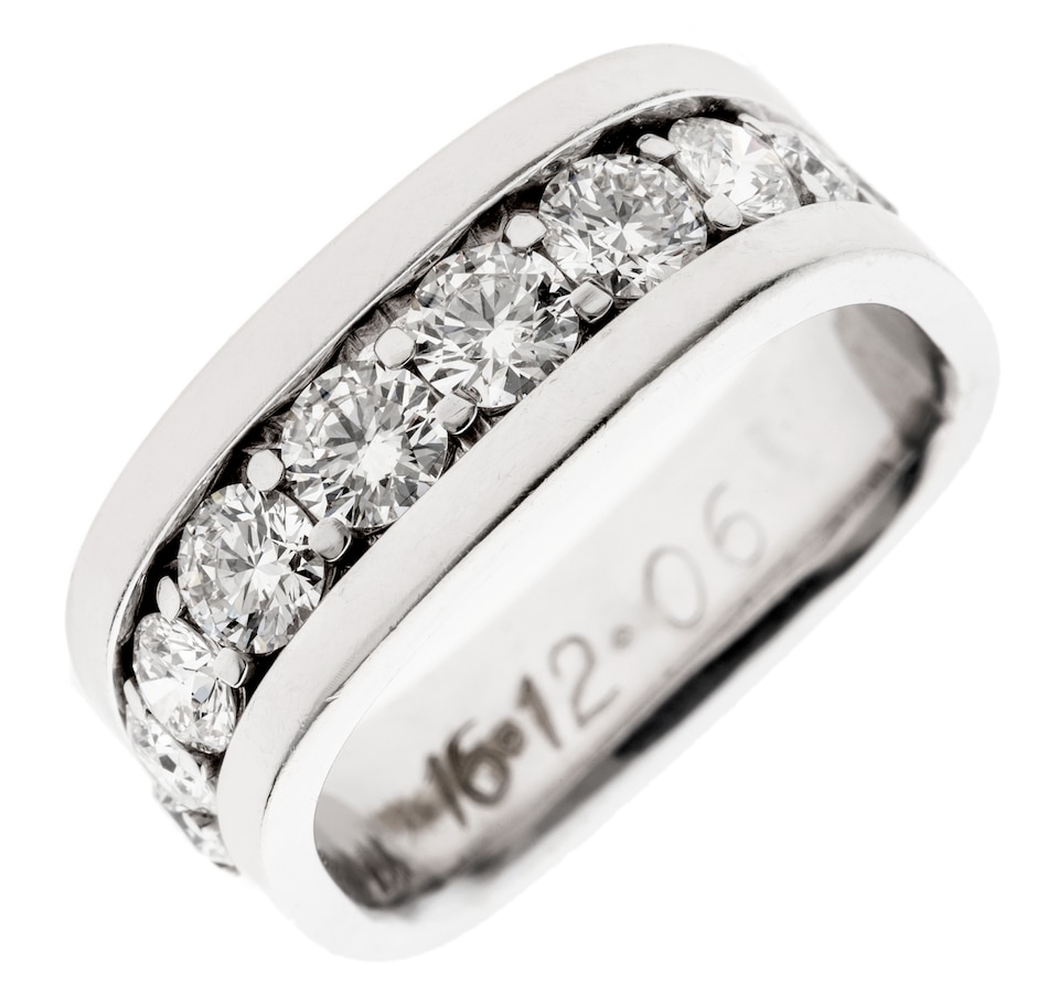 18KT White Gold Square Shank Diamond Band, 1.40 Carats of Diamonds - TSC.ca