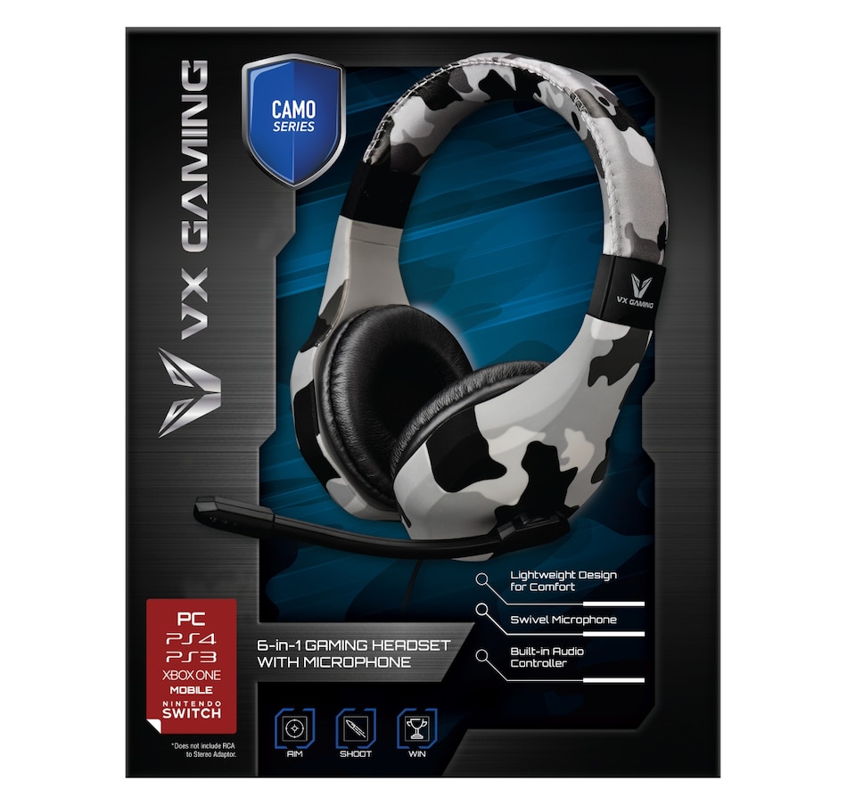 VX Gaming Camo Series 6-in-1 Gaming Headphones for PS3/PS4/XB1/PC and ...