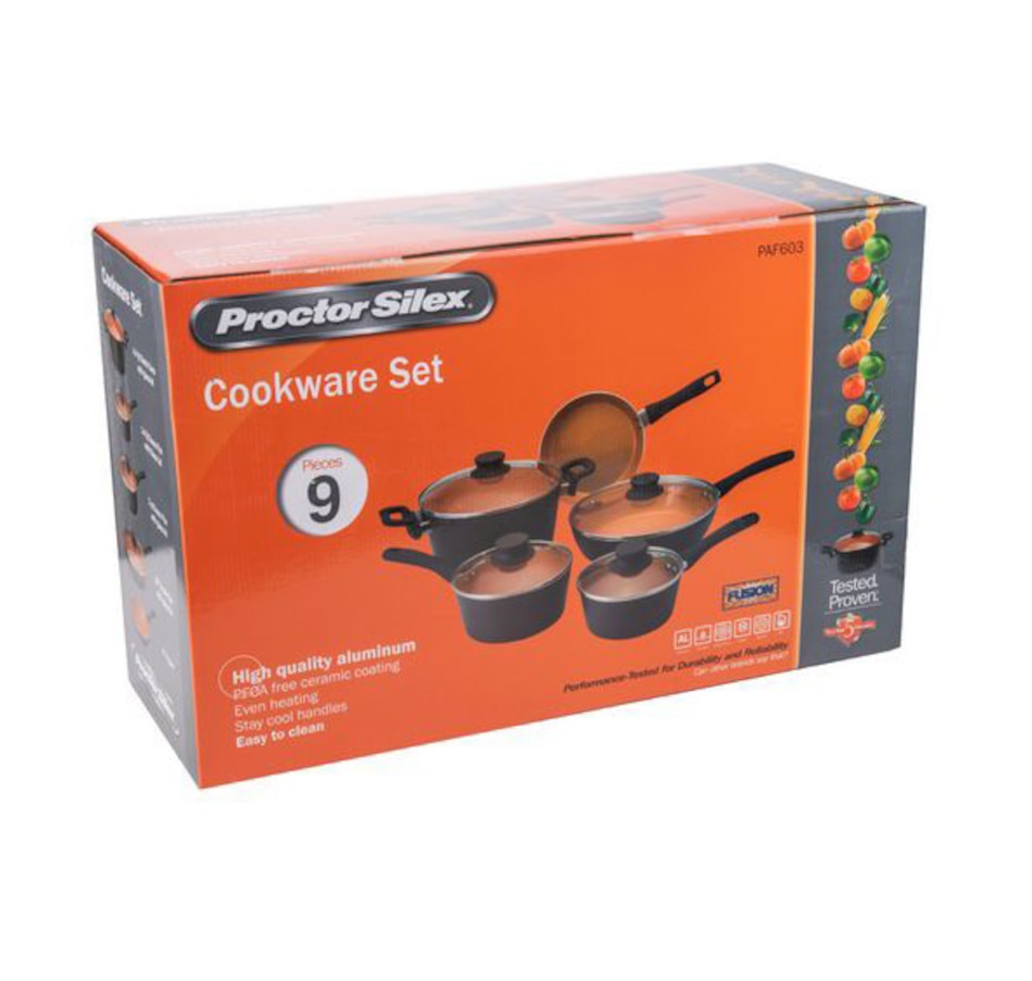 Kitchen - Cookware - Cookware Sets - Proctor Silex PS Cookware 9-Piece ...