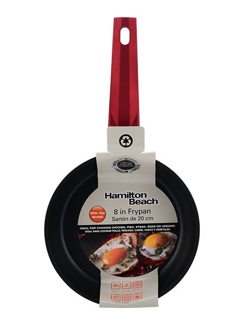 Hamilton Beach Forged Aluminum Fry Pan with Black Nonstick Coating and ...