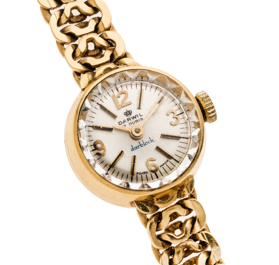tsc.ca - Estate Originals Ladies 18K Yellow Gold Darwil Darblock Swiss ...