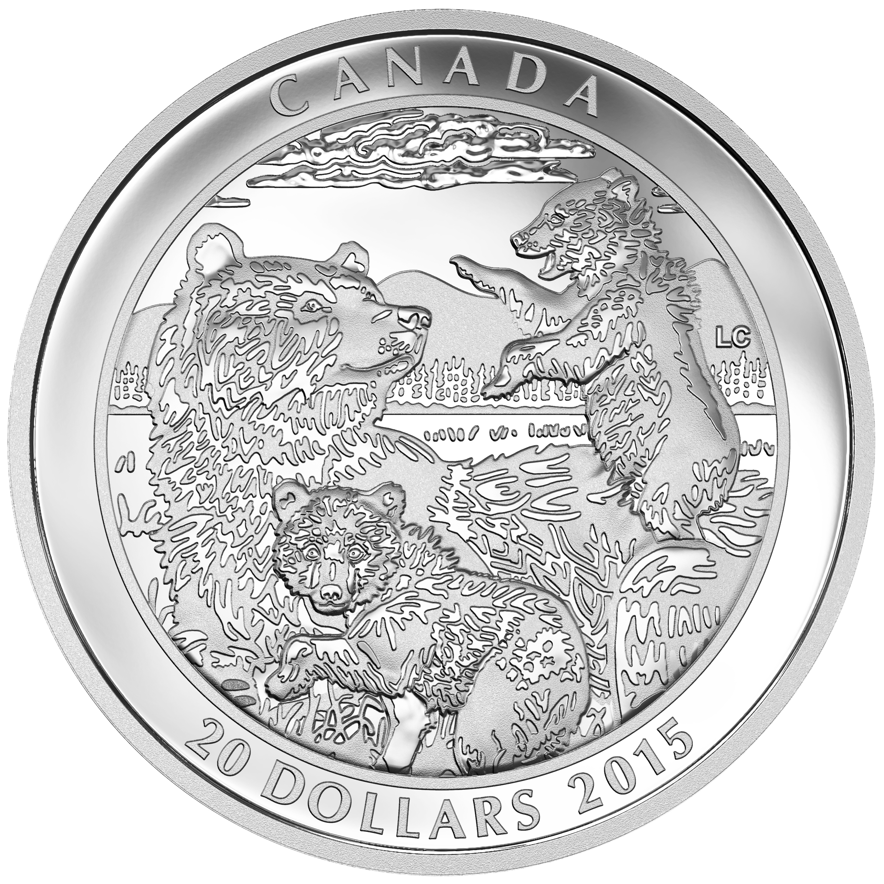 2015 $20 Grizzly Bear Family Classic Proof Fine Silver Coin - TSC.ca