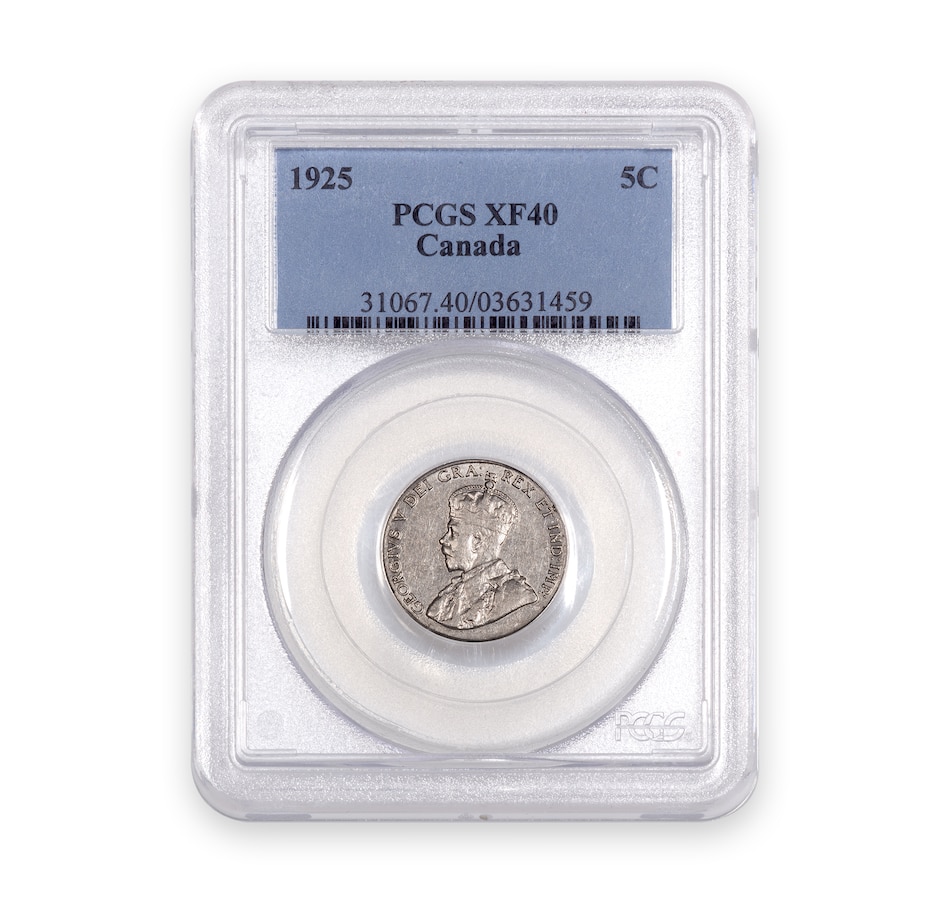 Coins - Historic Coins - Rare Key Date 1925 Five Cent Coin PCGS Certified Extremely Fine 40 ...