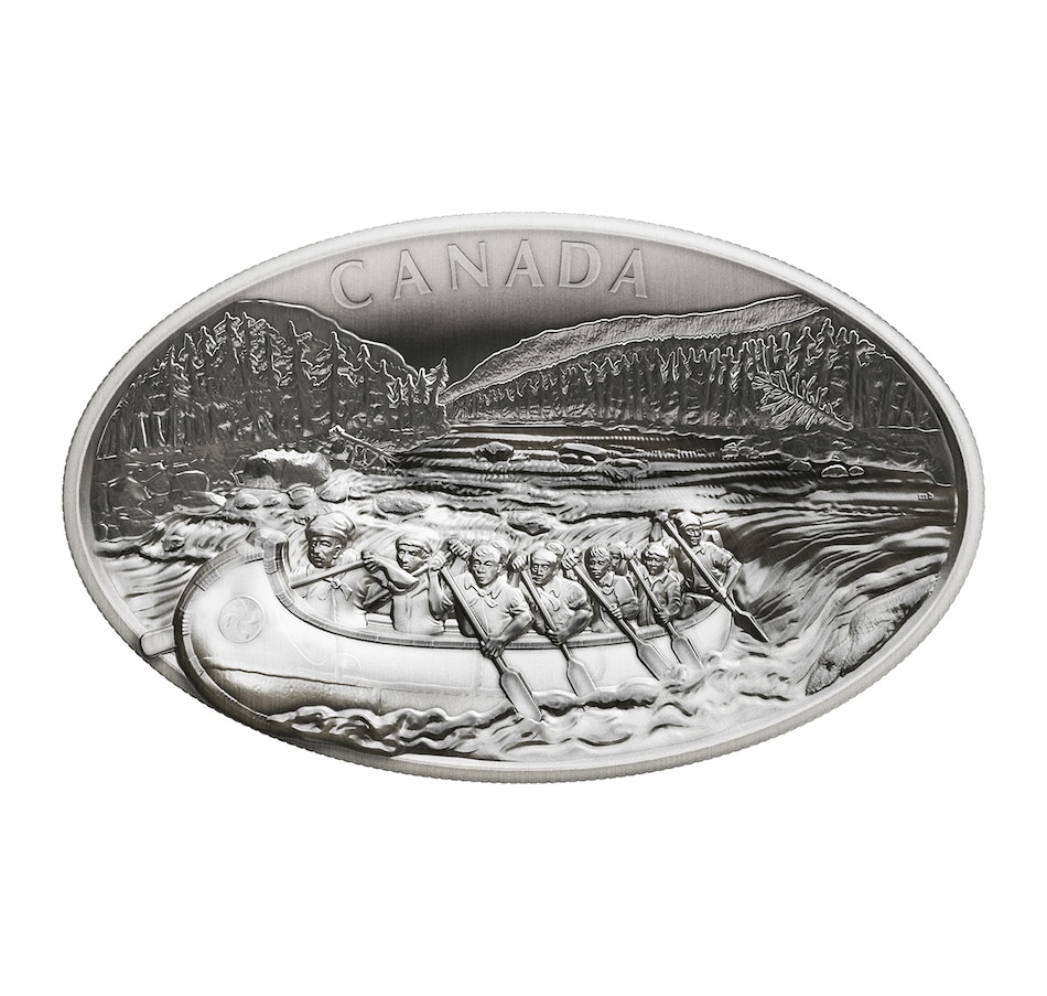 2018 $250 Fine Silver Oval and Concave Coin The Voyageurs - Antique ...