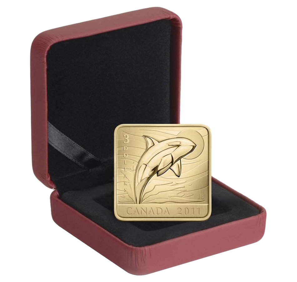 2011 $3 Sterling Silver Square Coin Orca Whale - TSC.ca