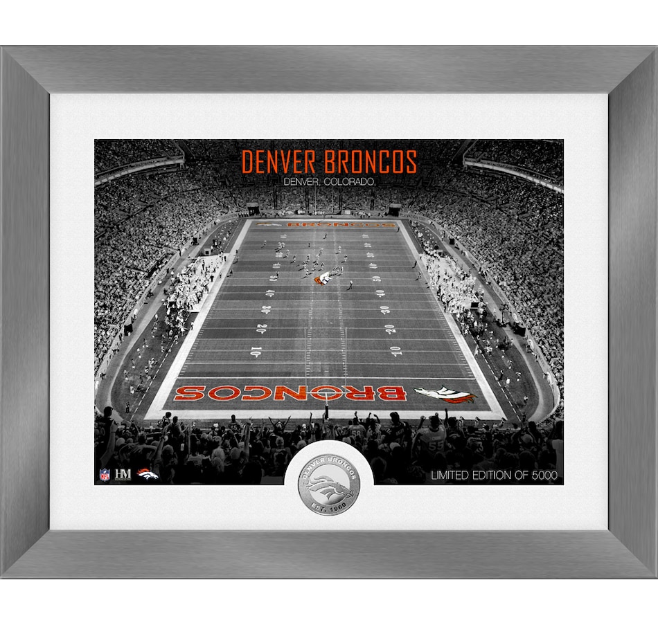Denver Broncos Art Deco Stadium Silver Coin Photo Mint - TSC.ca