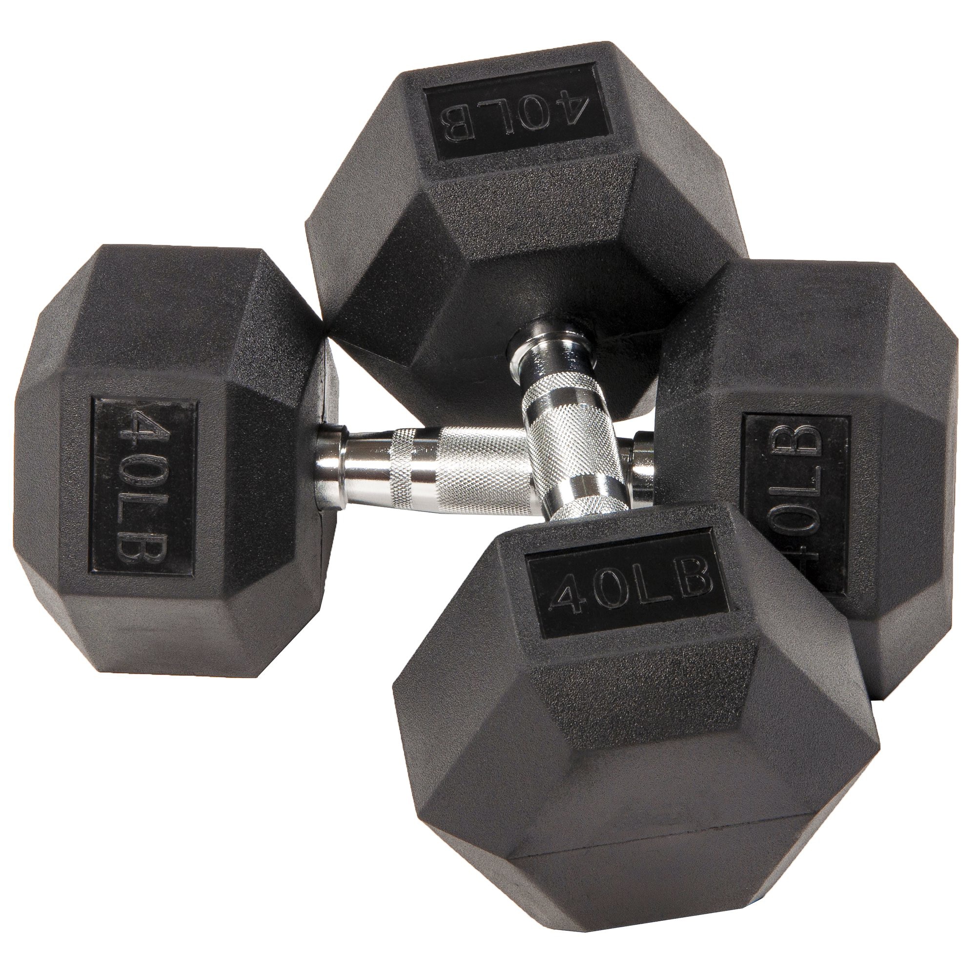 BalanceFrom Rubber Hex Dumbbell Pair 45lb