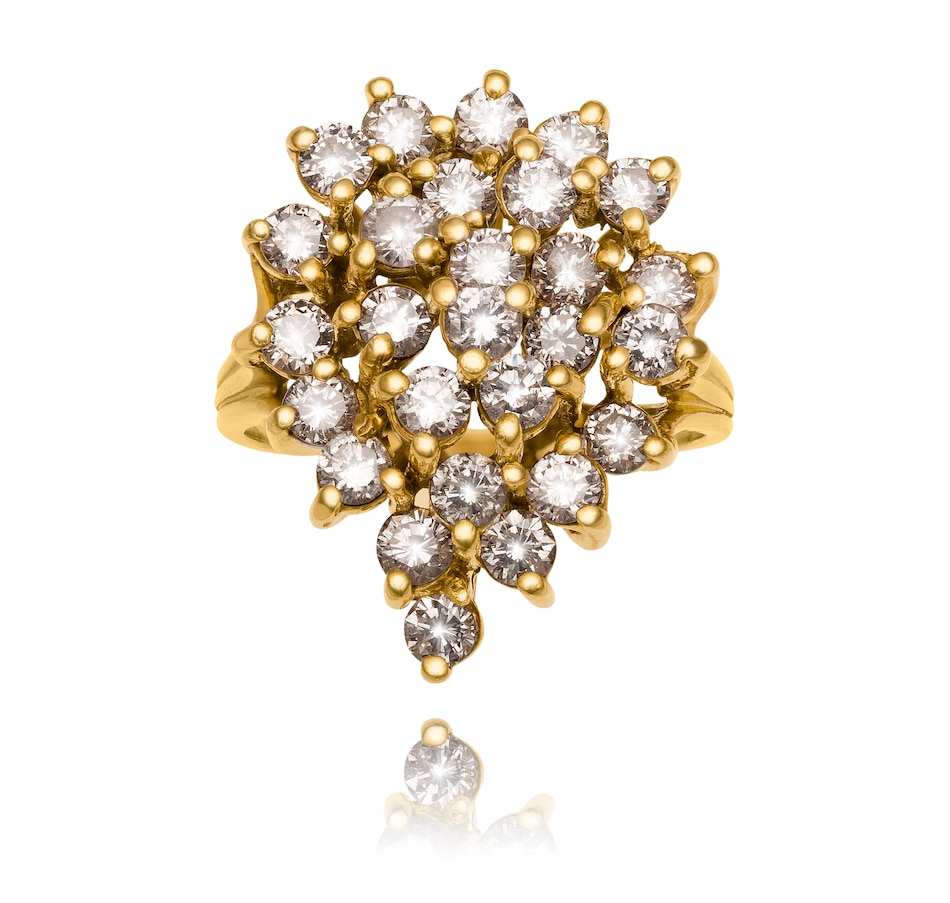 Jewellery - Rings - Cluster - Estate Originals 14K Yellow Gold Diamond ...