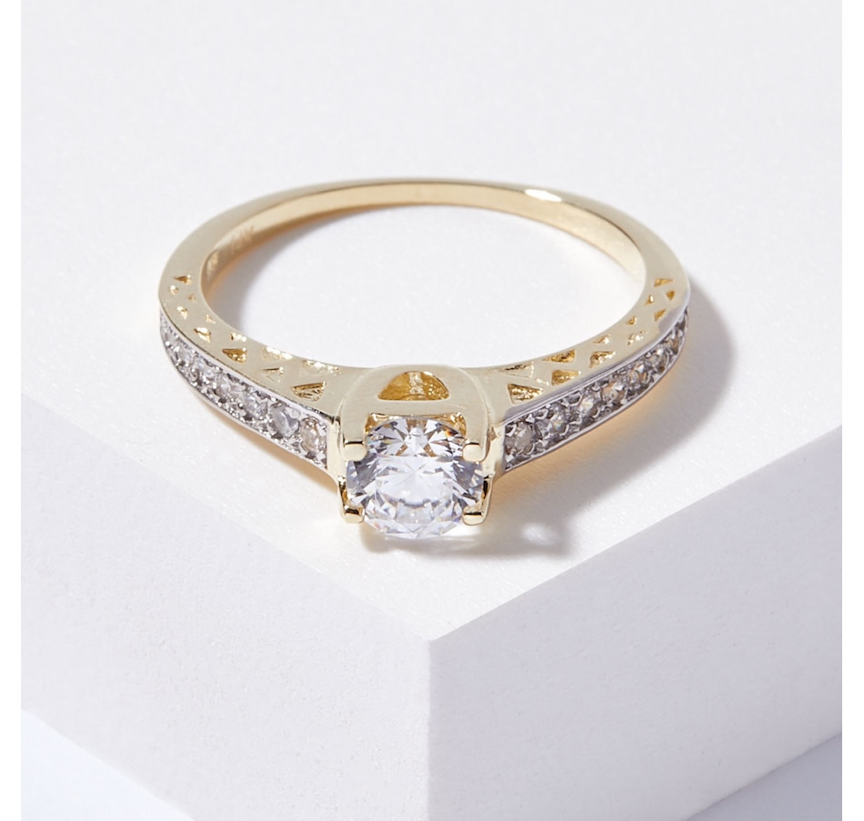 Diamonelle 14K Yellow Gold Round Diamonelle Engagement Ring - TSC.ca