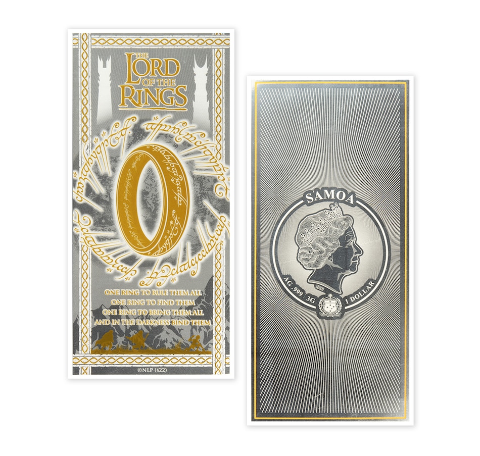 Three-Gram $1 Pure Silver Note Lord of the Rings 2021 Samoa - TSC.ca