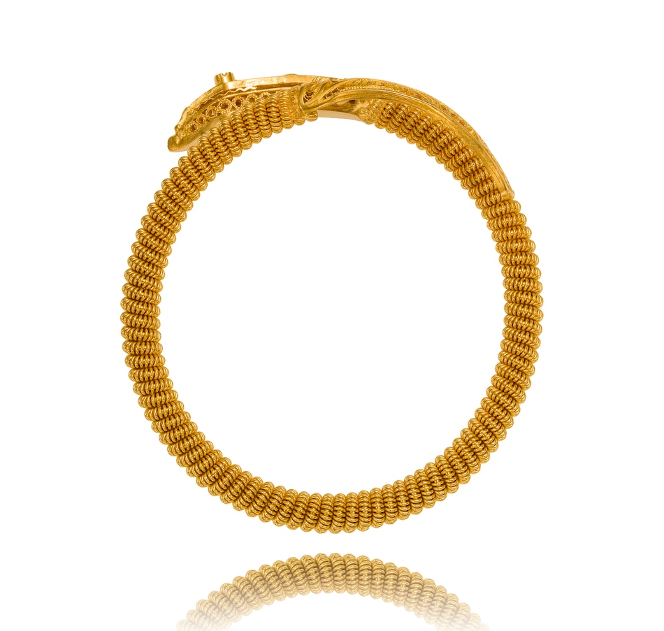 Estate Originals 22K Yellow Gold Spiral Snake Design Bracelet With ...