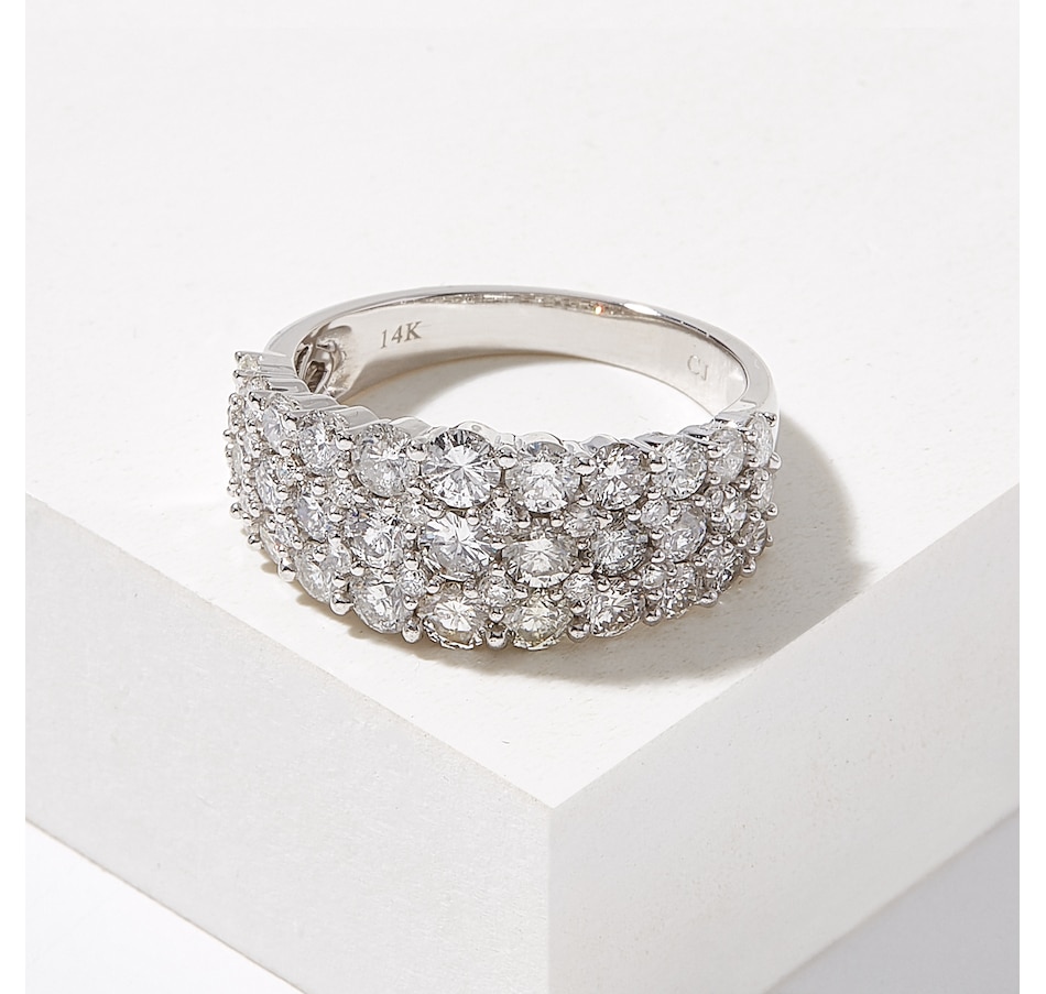 14K White Gold Multi Row Diamond Ring - TSC.ca 14K White Gold Multi Row Diamond Ring - TSC.ca