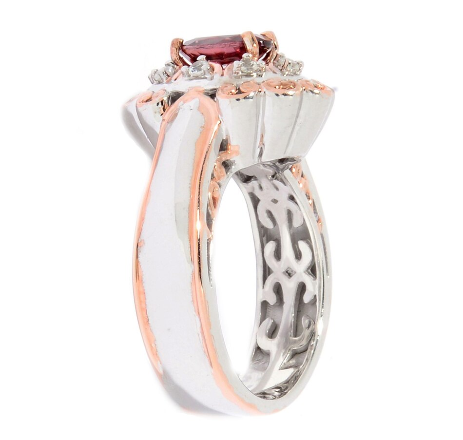 Gems En Vogue Palladium Silver Rose & White Zircon Ring - TSC.ca